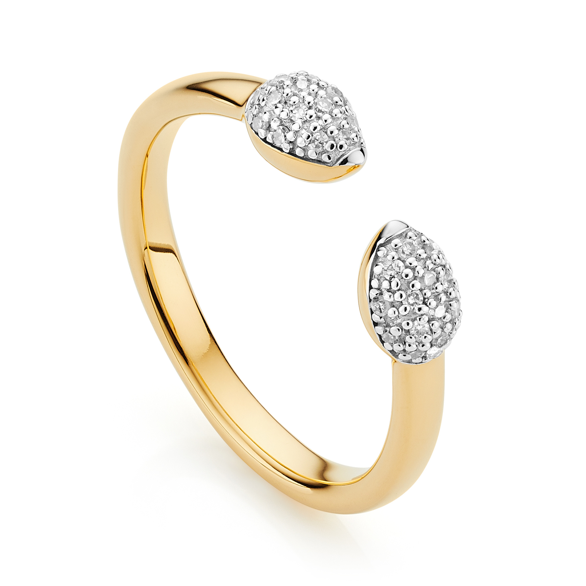 Fiji Bud Stacking Diamond Ring in 18ct Gold Vermeil on Sterling Silver ...