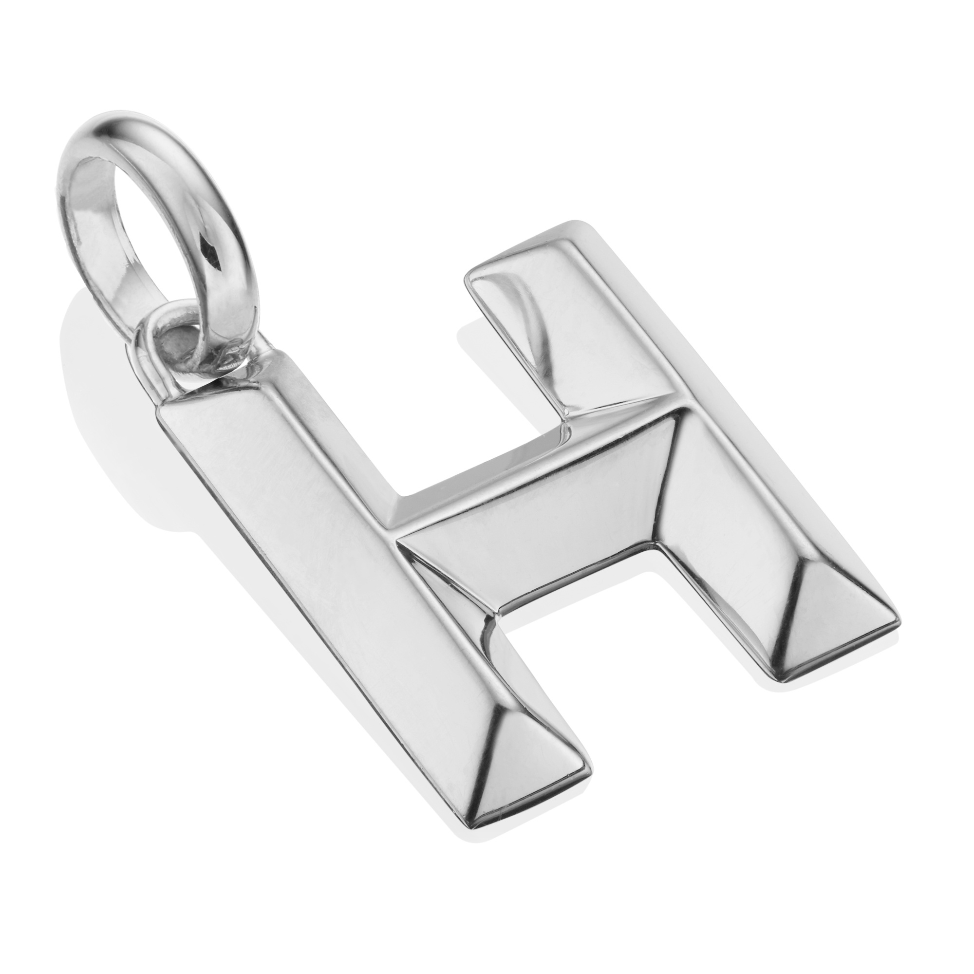 Alphabet H Pendant Charm in Sterling Silver | Jewellery by Monica Vinader