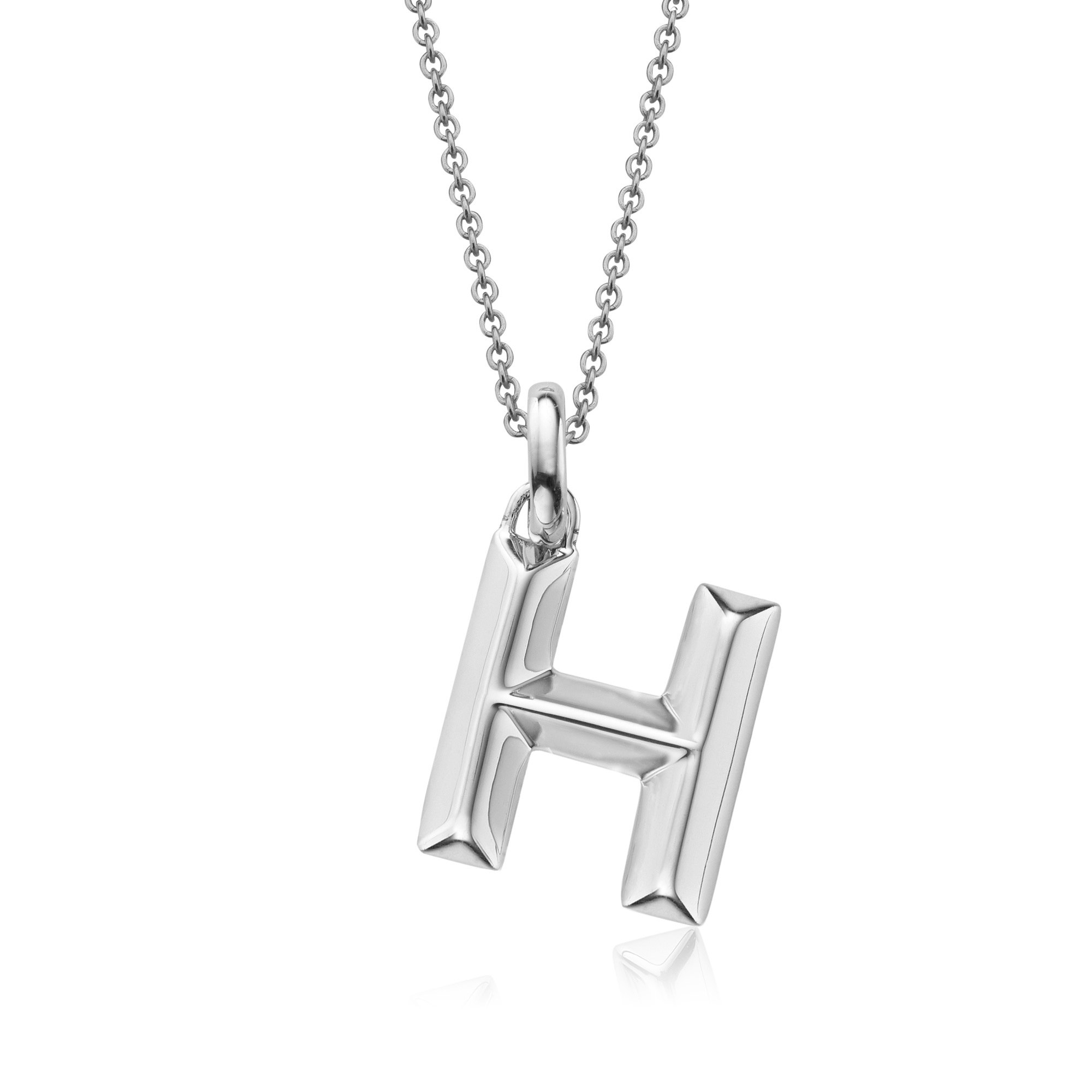 Alphabet H Pendant Charm in Sterling Silver | Jewellery by Monica Vinader