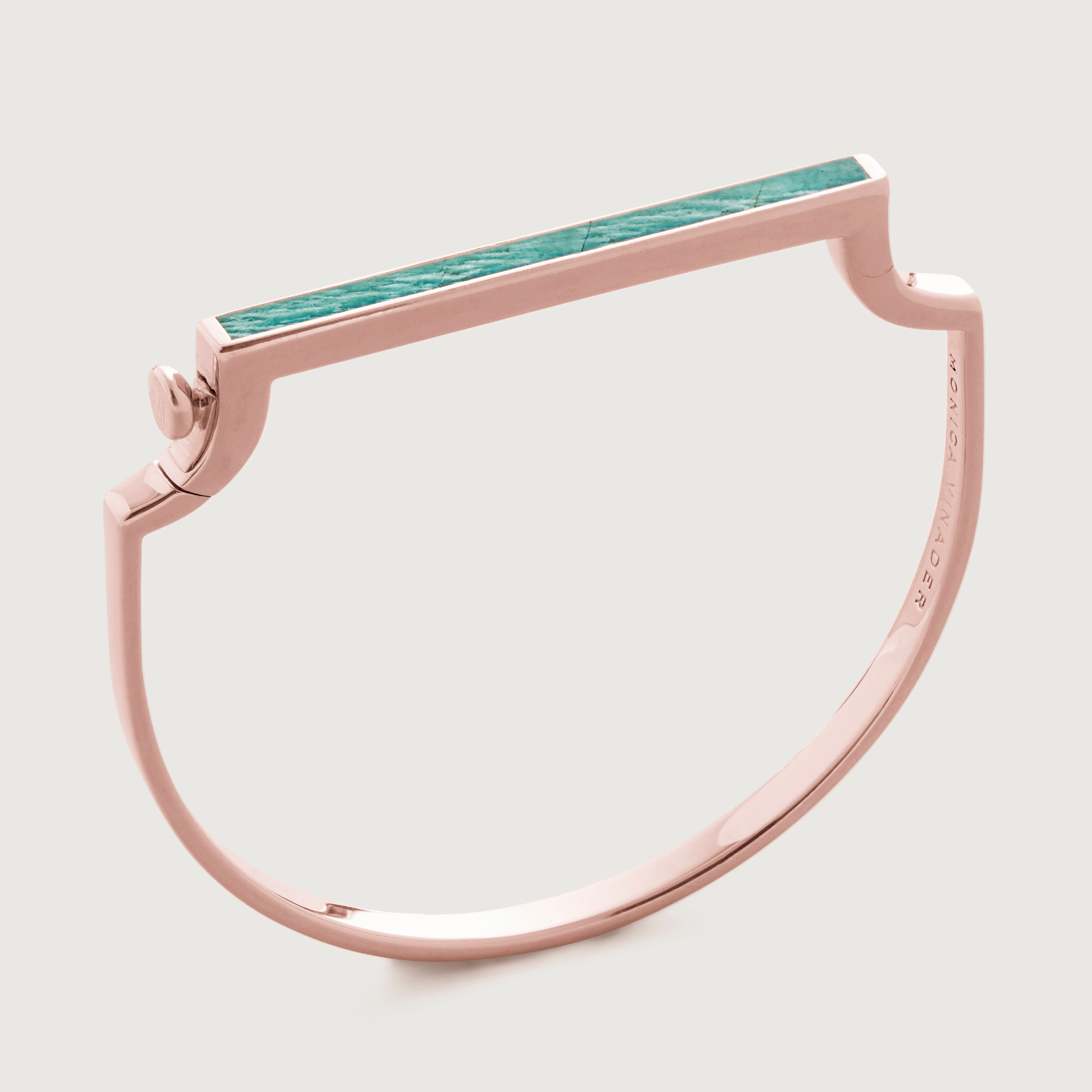 Monica Vinader Signature Thin Gemstone Bracelet - Amazonite and Rose ...