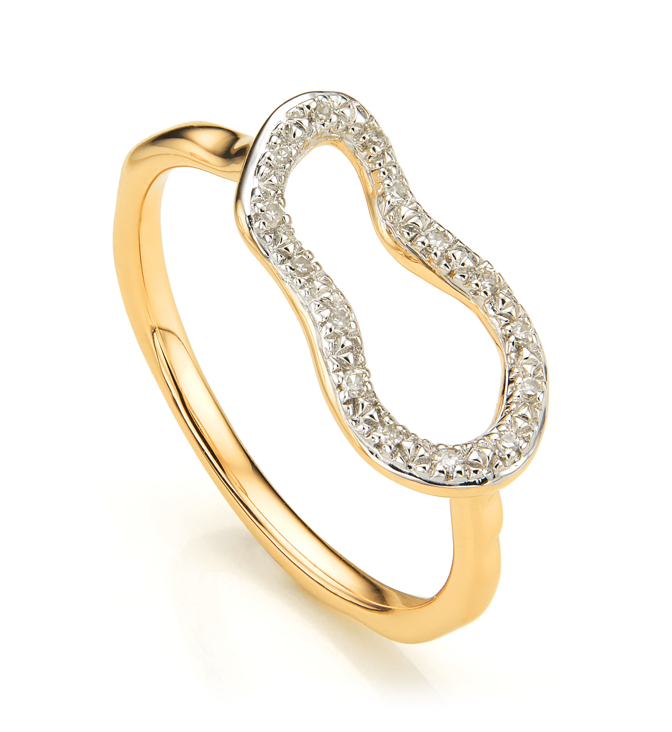Riva Mini Pod Ring in 18k Gold Vermeil on Sterling Silver and Diamond ...