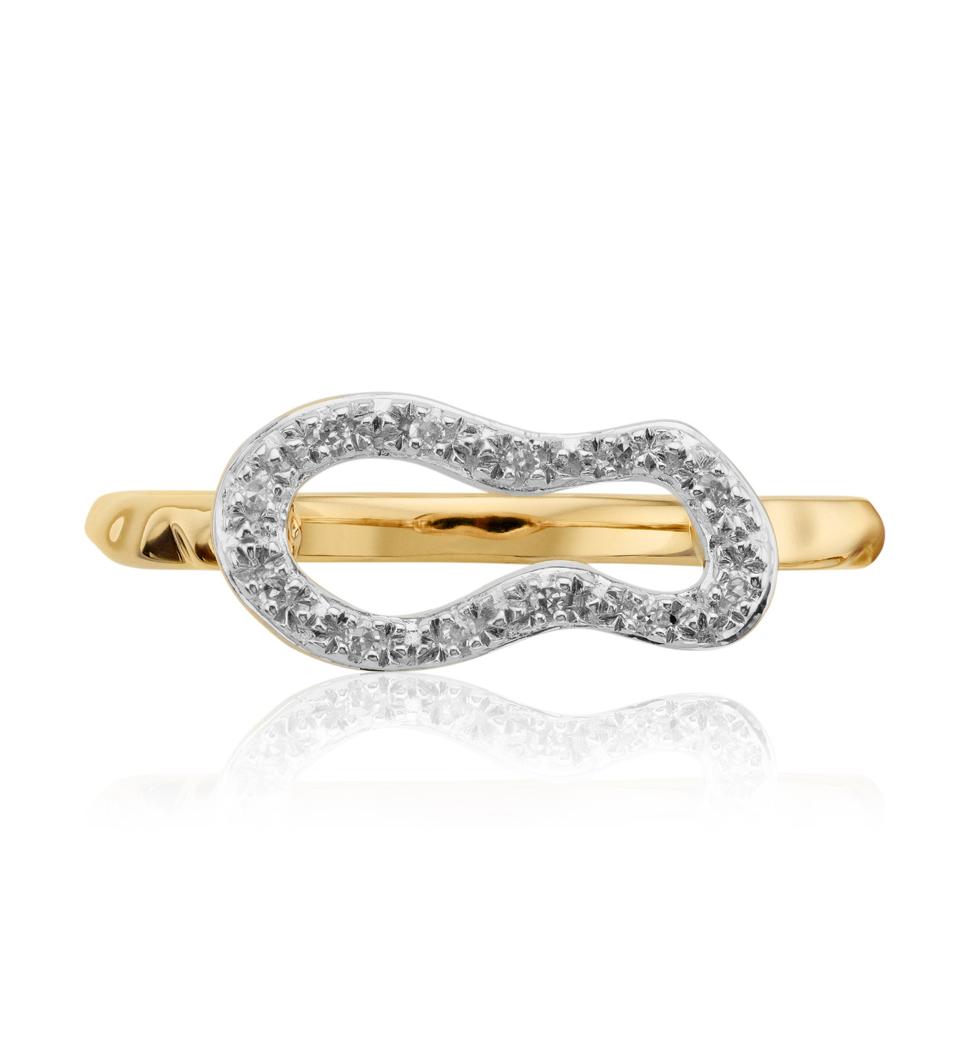 Riva Mini Pod Ring in 18k Gold Vermeil on Sterling Silver and Diamond ...