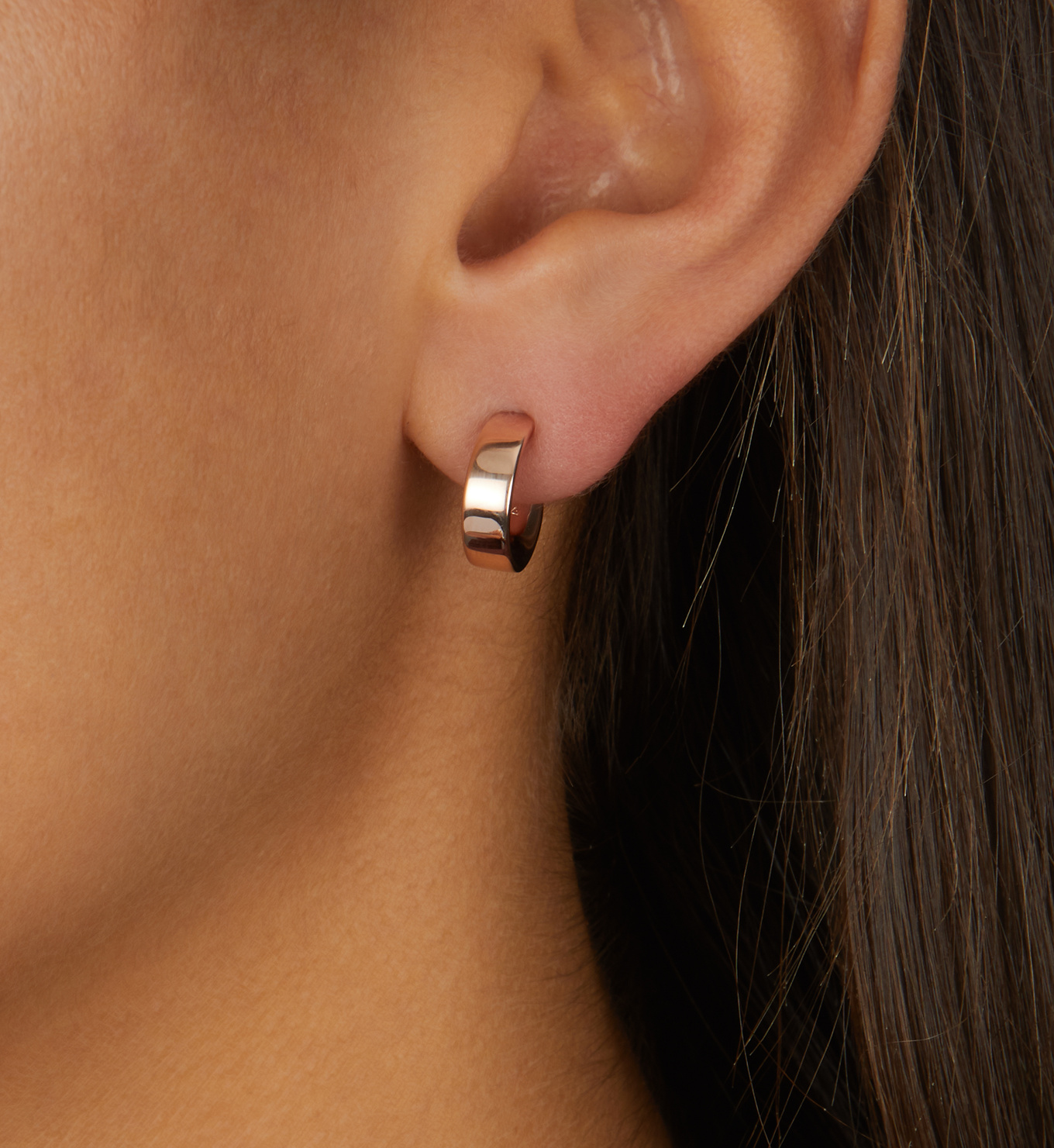 Fiji Huggie Earrings in 18k Rose Gold Vermeil On Sterling Silver ...