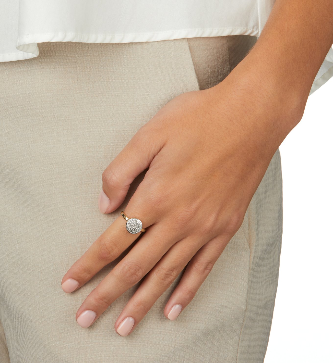 Fiji Large Button Stacking Ring in 18k Gold Vermeil on Sterling Silver ...