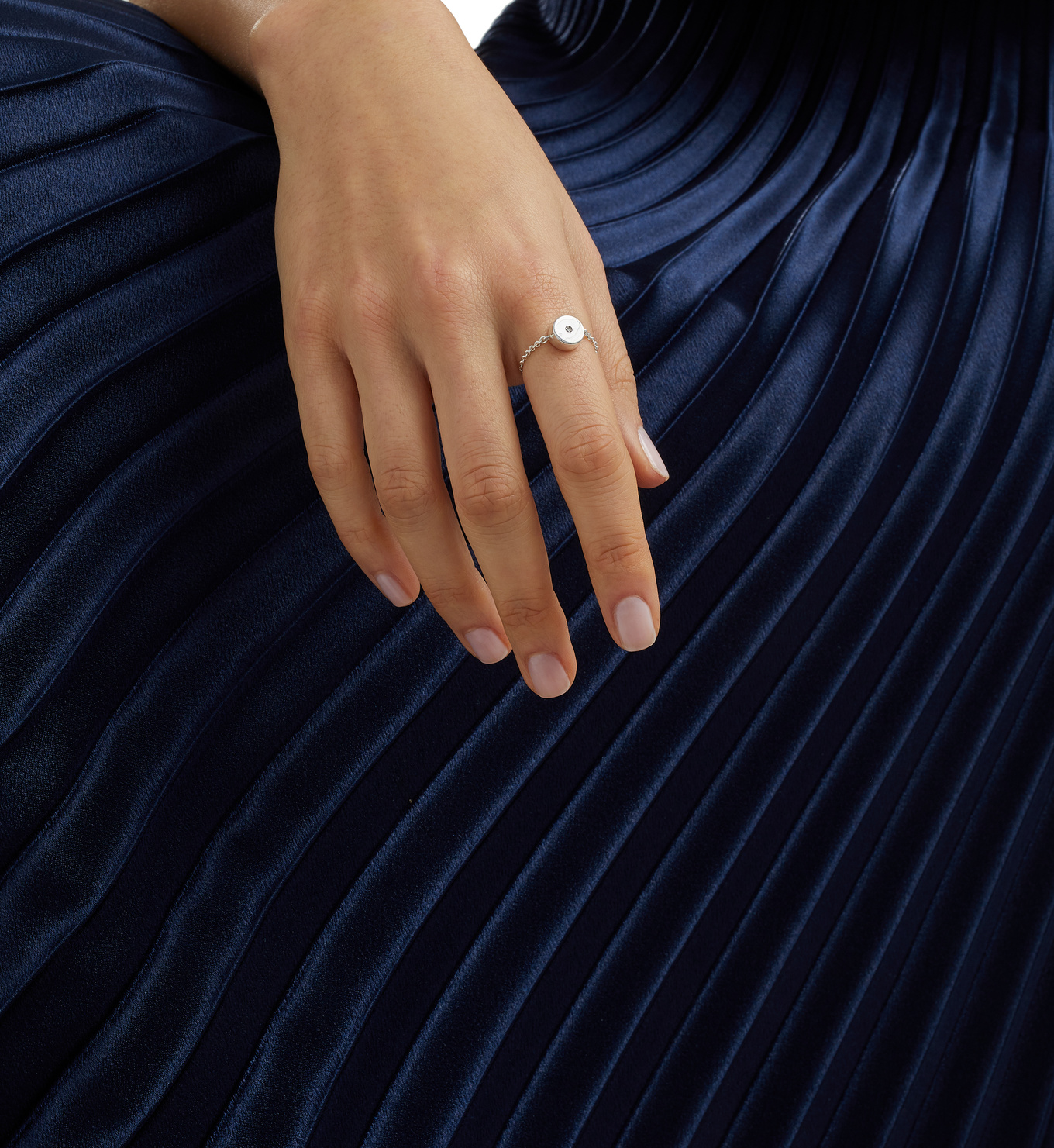 Linear Solo Adjustable Friendship Diamond Ring in Sterling Silver and ...