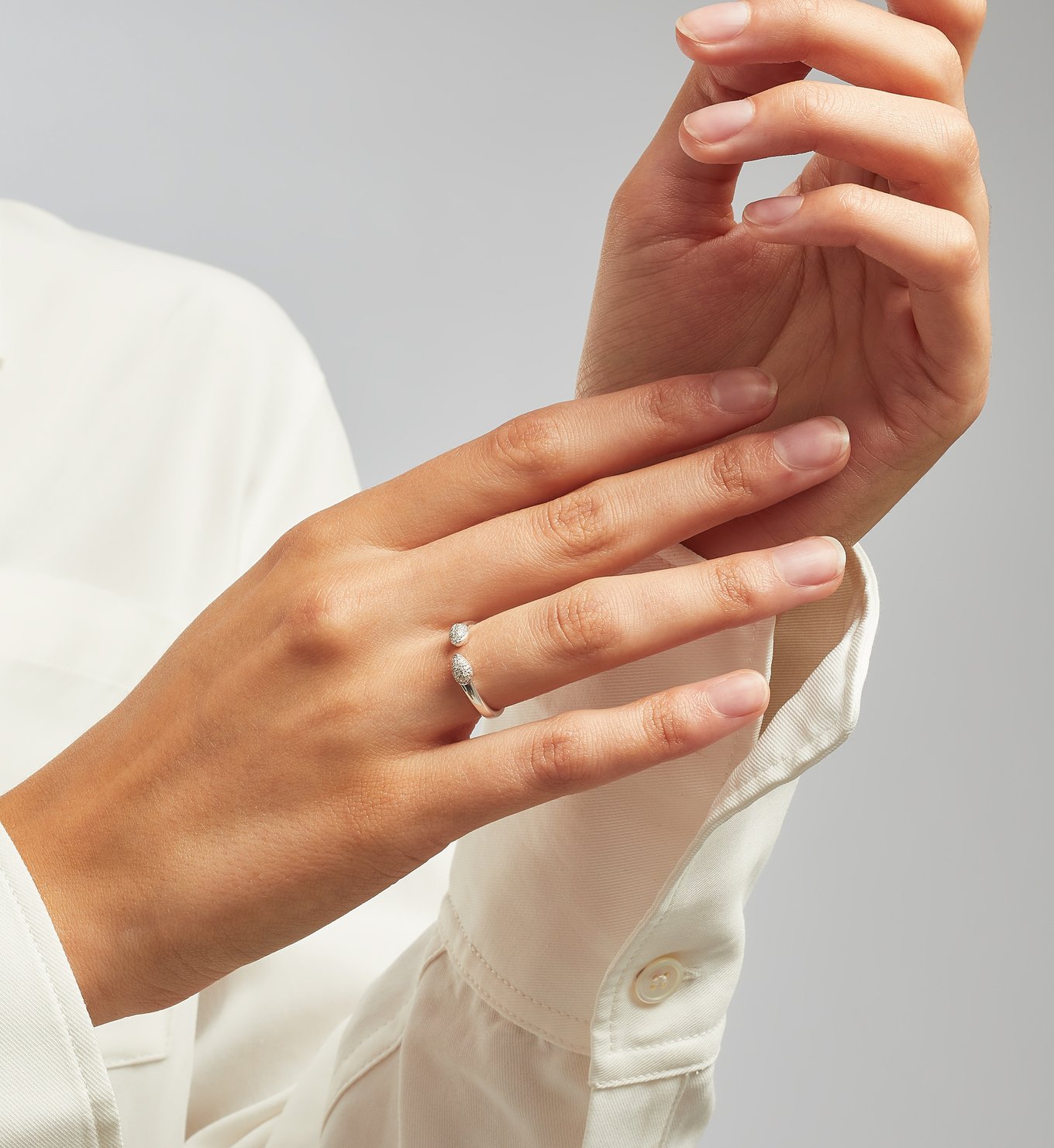 Fiji Bud Stacking Diamond Ring in Sterling Silver and Diamond ...