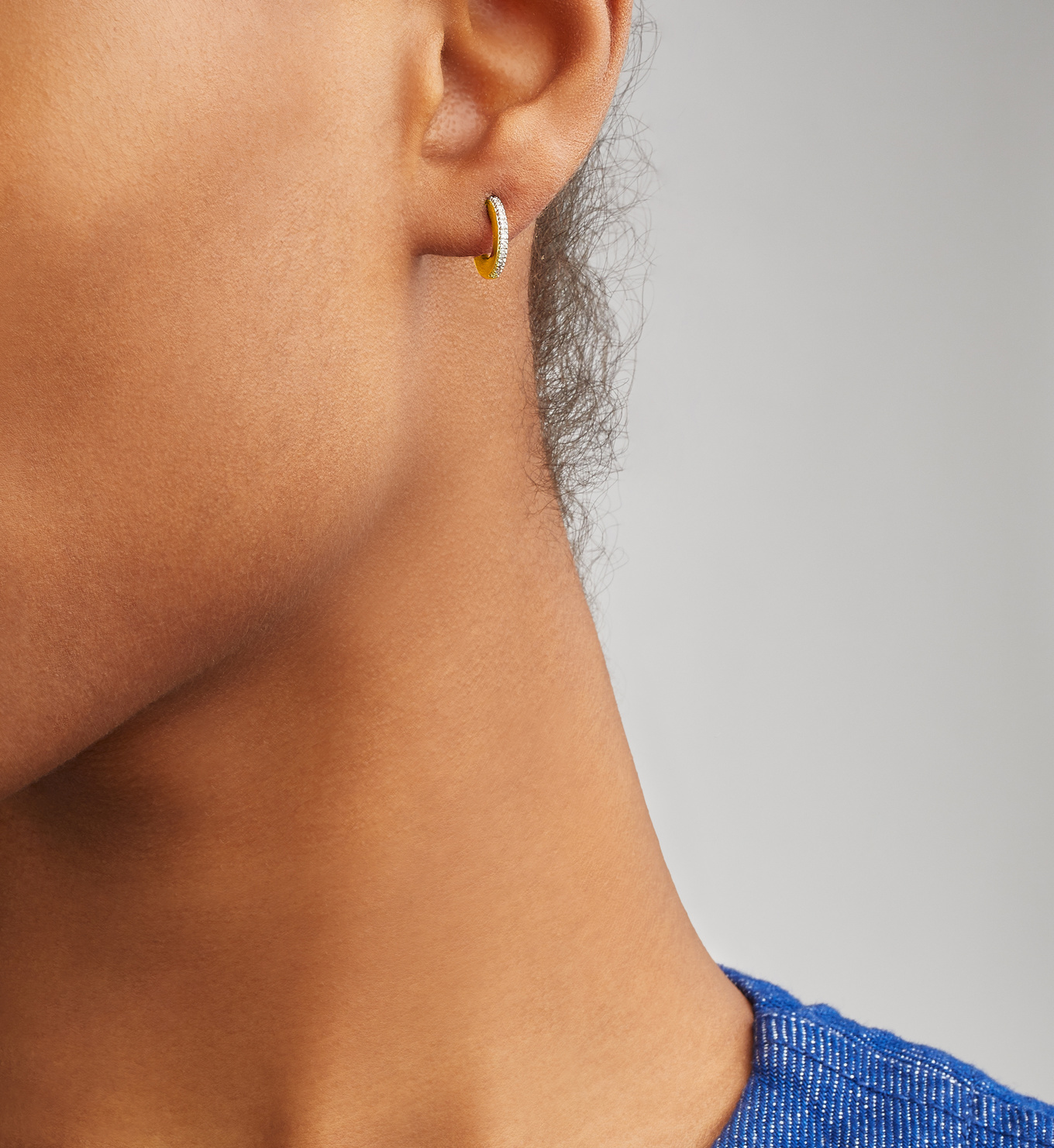 Fiji Small Skinny Hoop Diamond Earrings in 18ct Gold Vermeil on ...