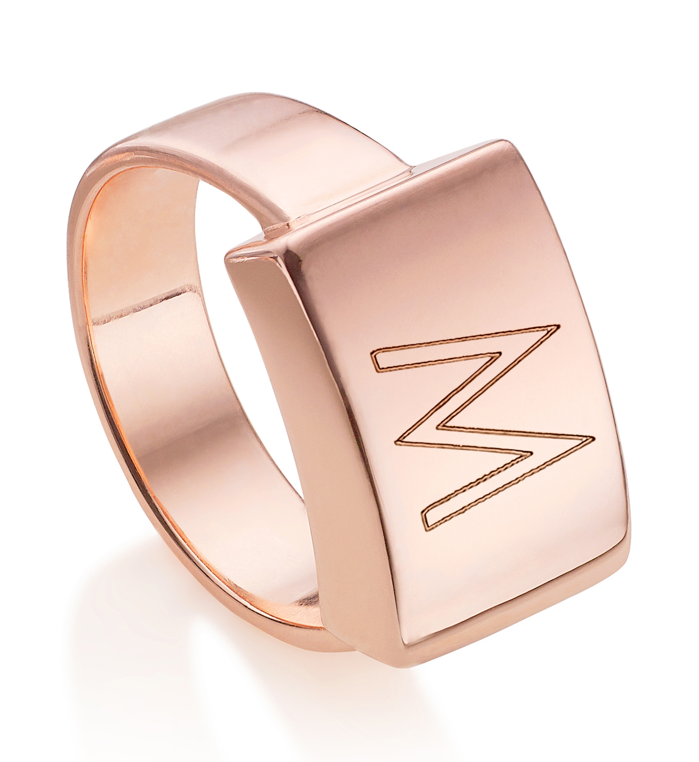 Linear Large Plain Ring in 18ct Rose Gold Vermeil on Sterling Silver ...