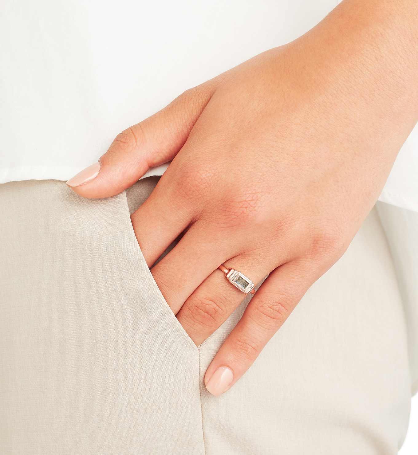 Baja Deco Ring in 18ct Rose Gold Vermeil on Sterling Silver and ...