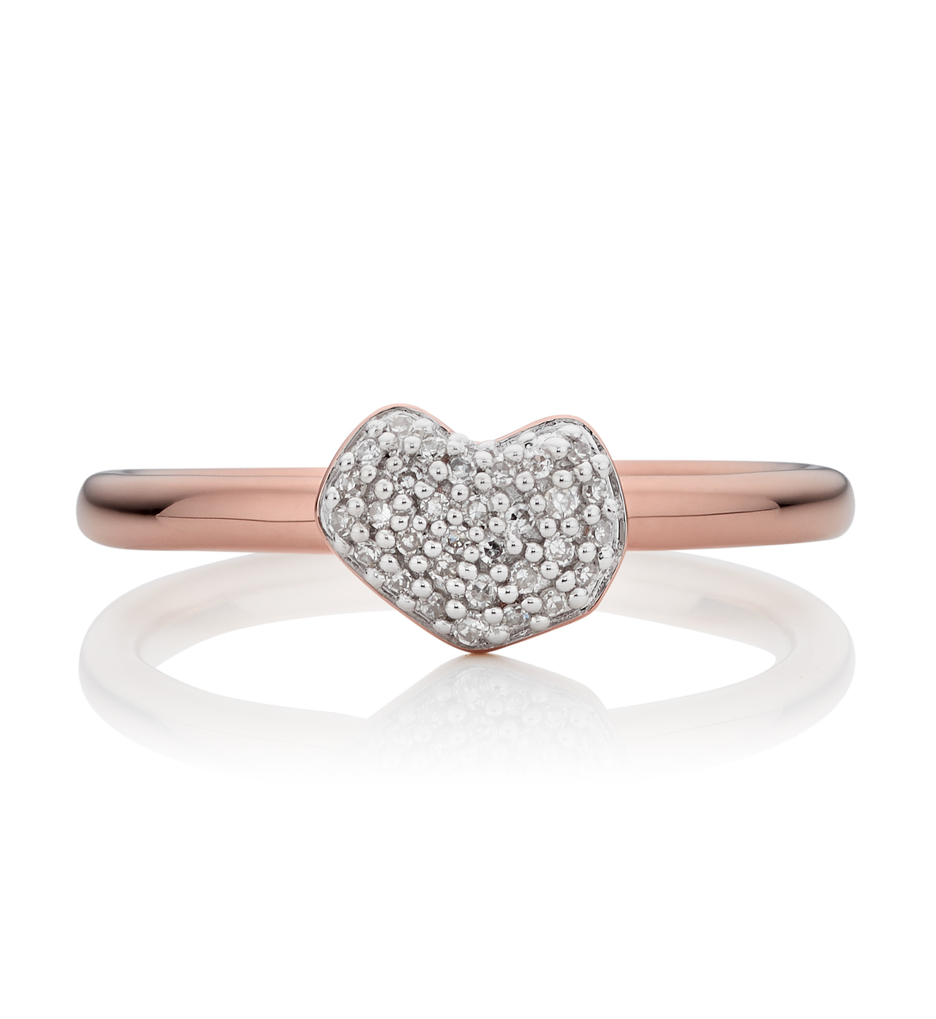 Nura Mini Heart Ring in 18k Rose Gold Vermeil On Sterling Silver and ...