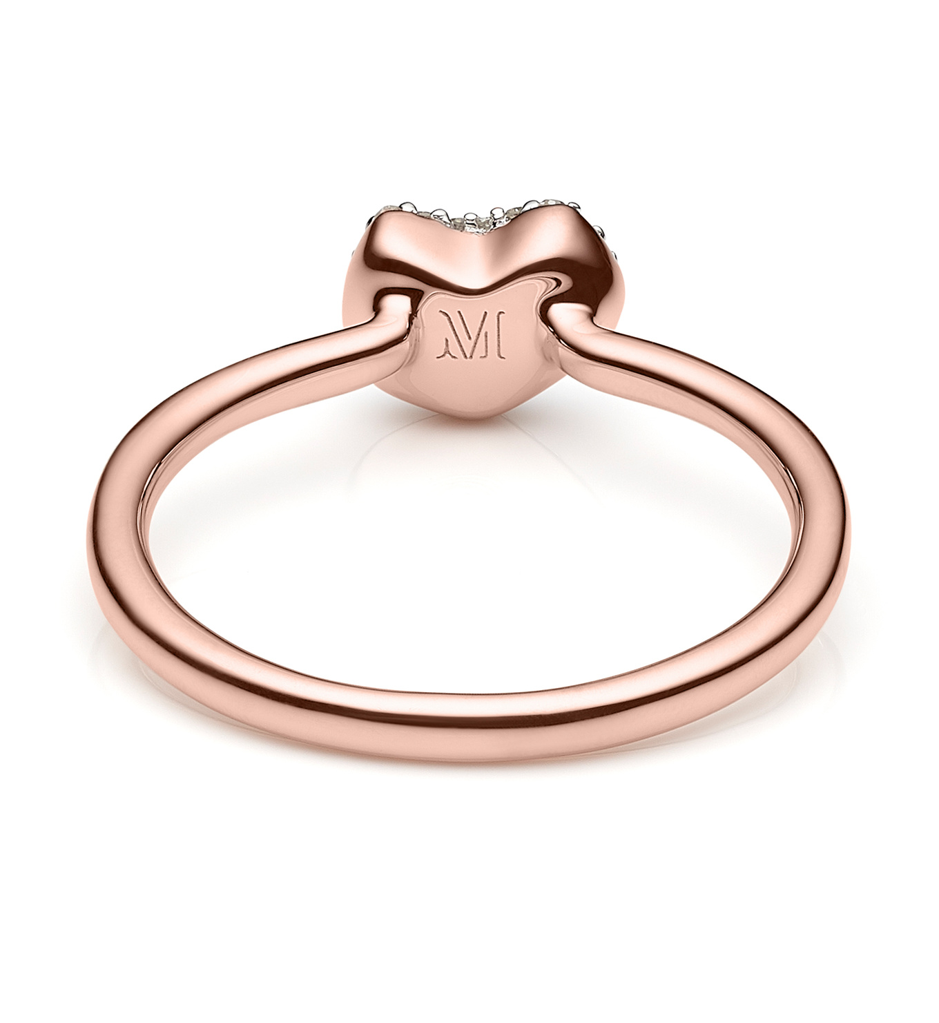 Nura Mini Heart Ring in 18k Rose Gold Vermeil On Sterling Silver and ...