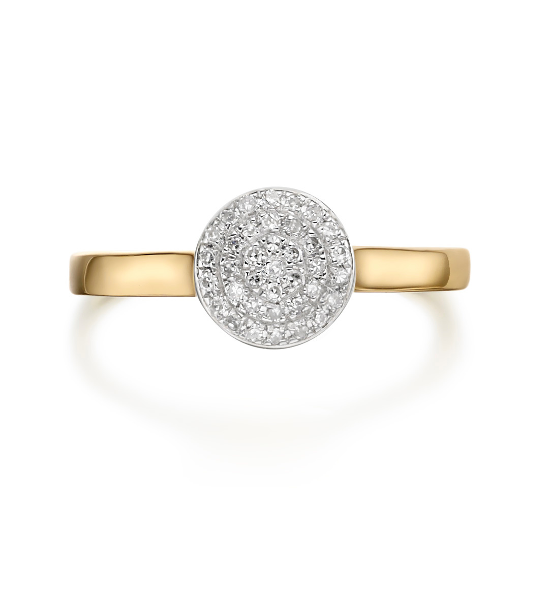 Fiji Button Ring in 18k Gold Vermeil on Sterling Silver and Diamond ...