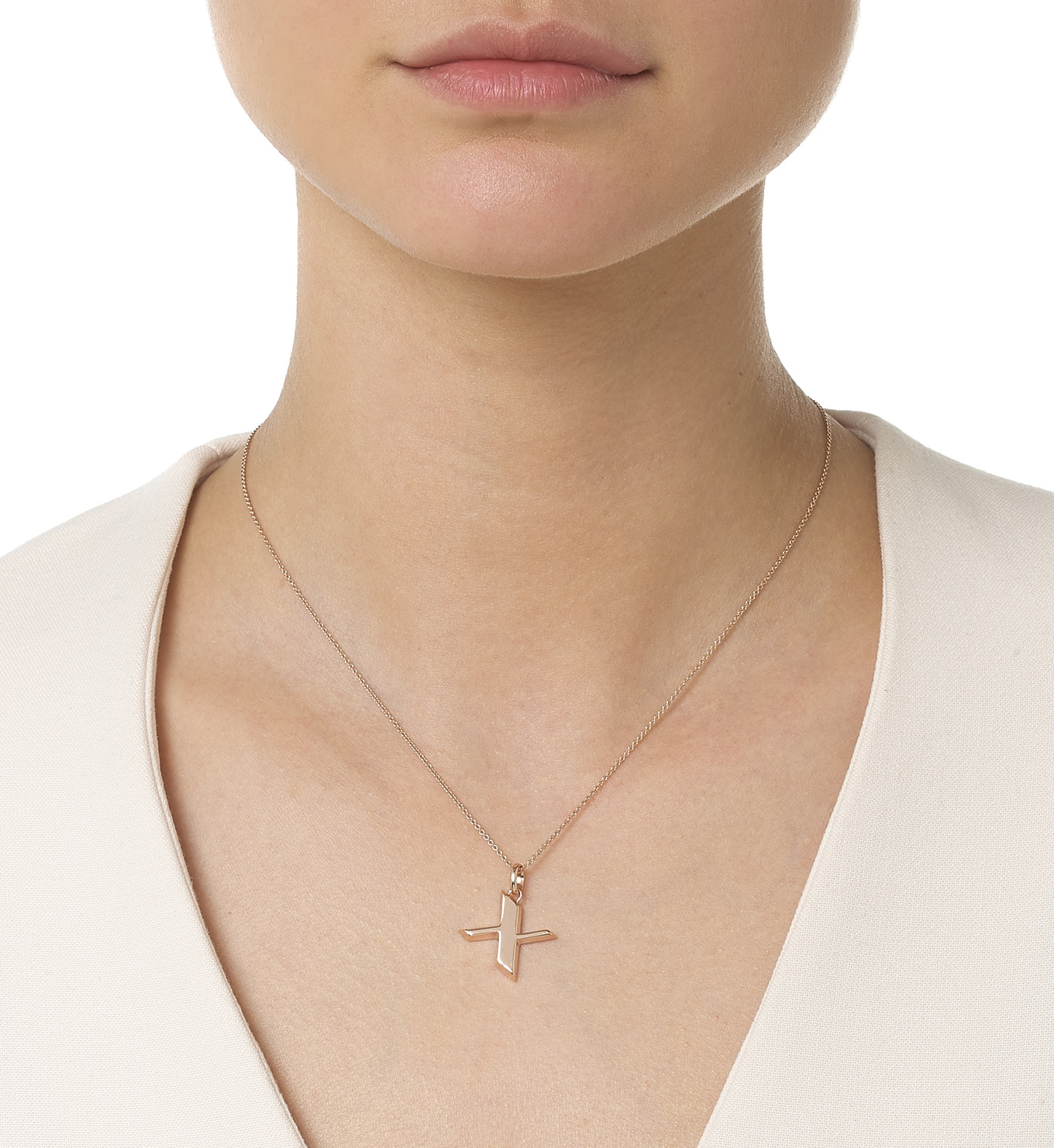 Alphabet X Pendant Charm in 18k Rose Gold Vermeil On Sterling Silver ...