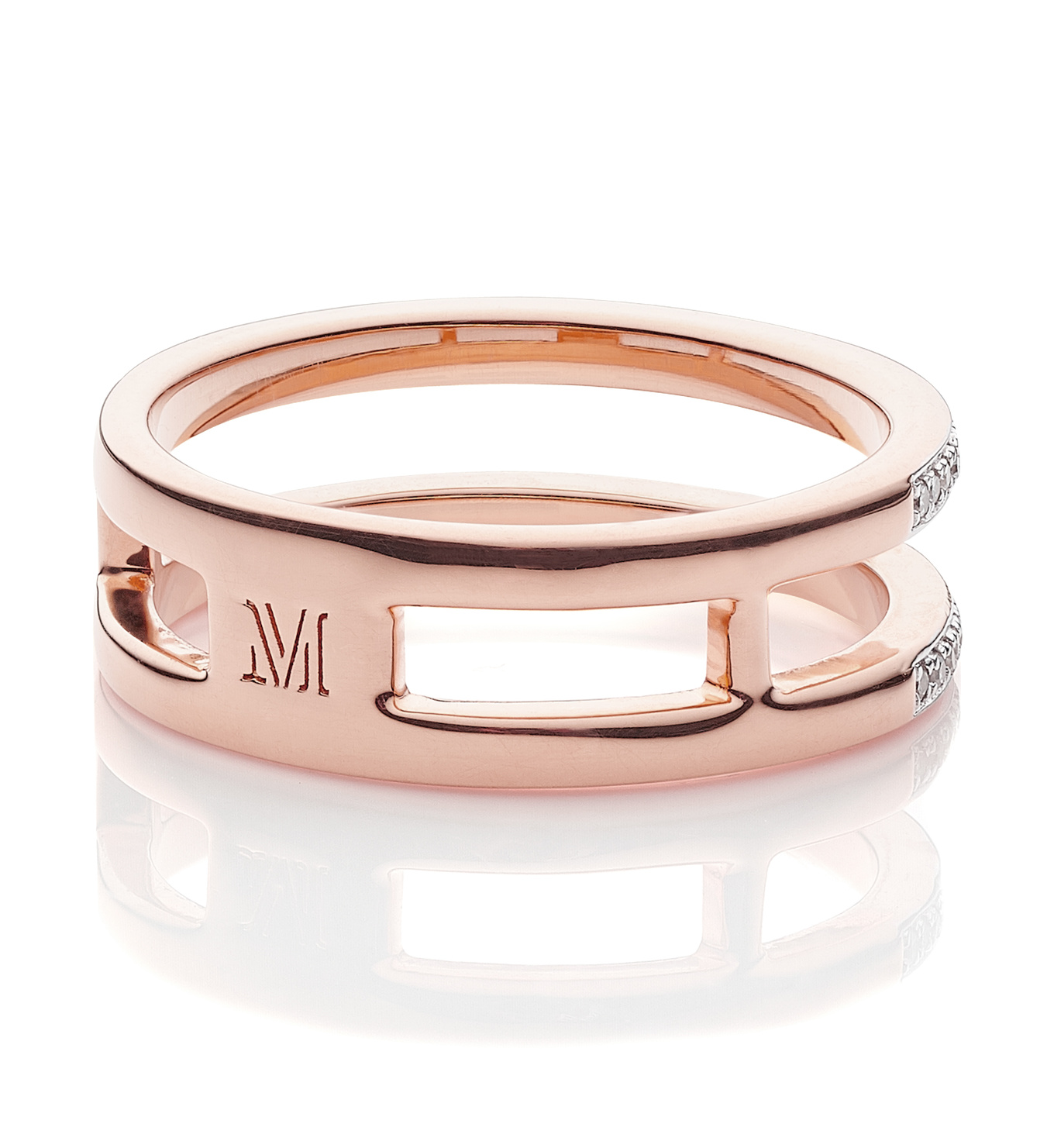Skinny Double Band Ring in 18ct Rose Gold Vermeil On Sterling Silver ...