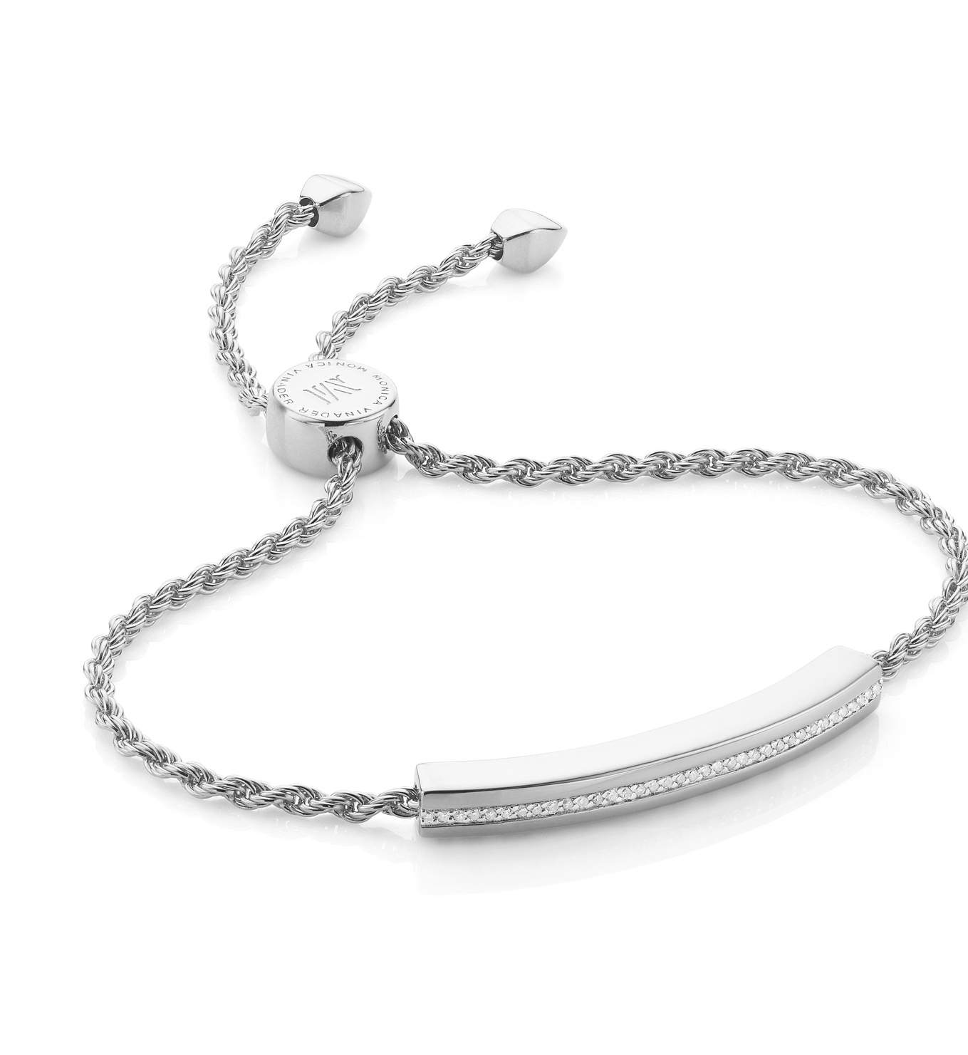 Linear Diamond Chain Bracelet in Sterling Silver and Diamond ...