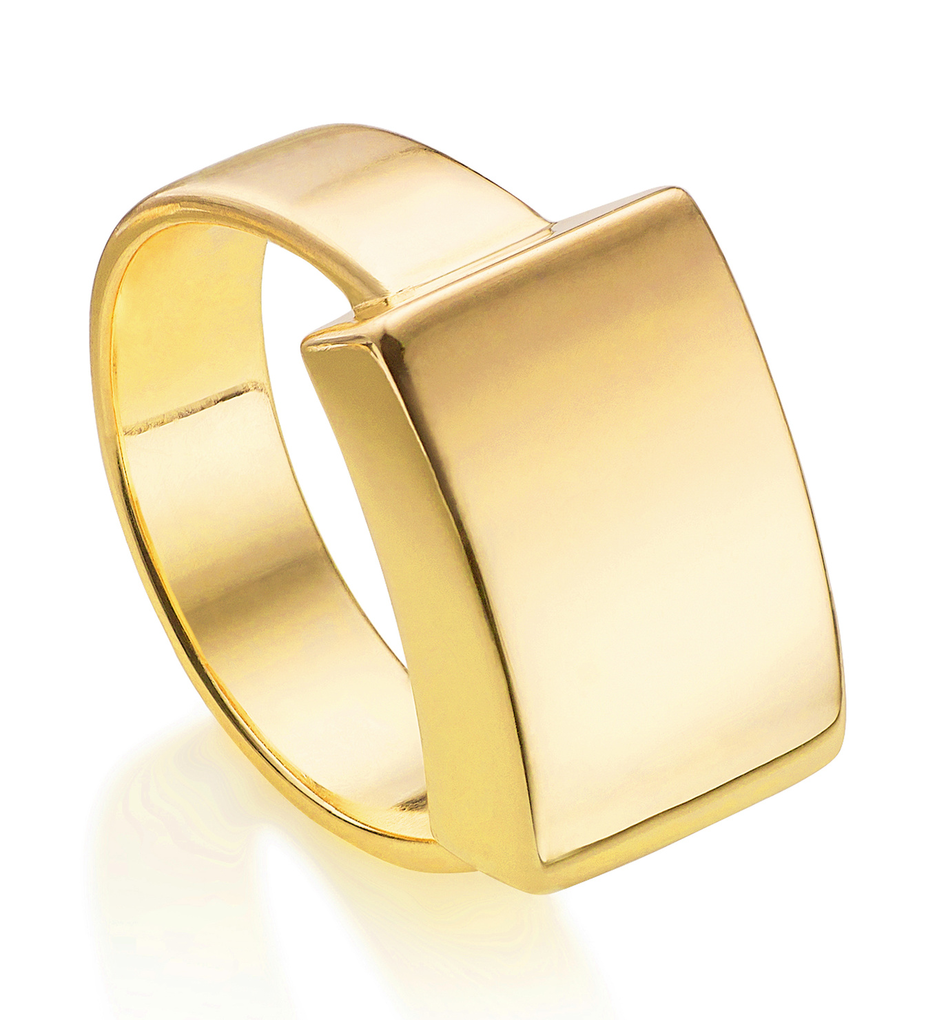 Linear Large Plain Ring in 18ct Gold Vermeil on Sterling Silver ...