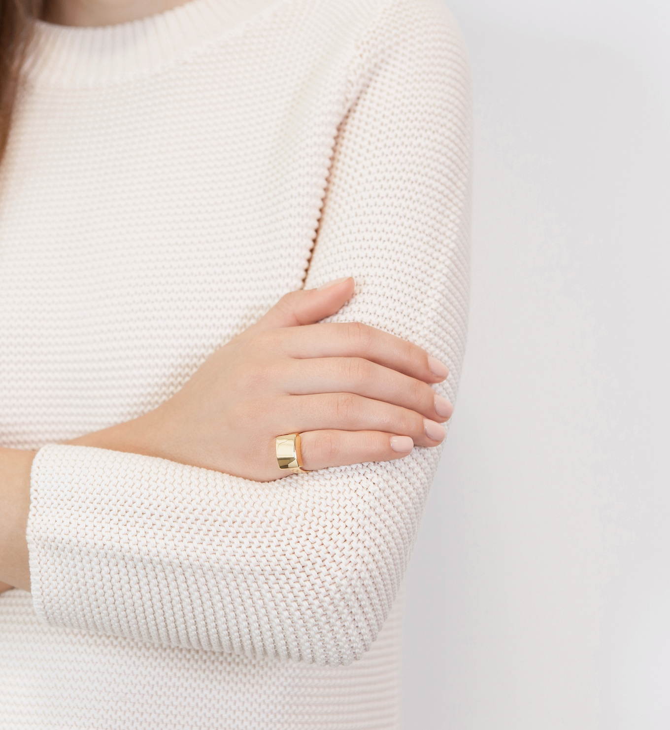 Linear Large Plain Ring in 18ct Gold Vermeil on Sterling Silver ...