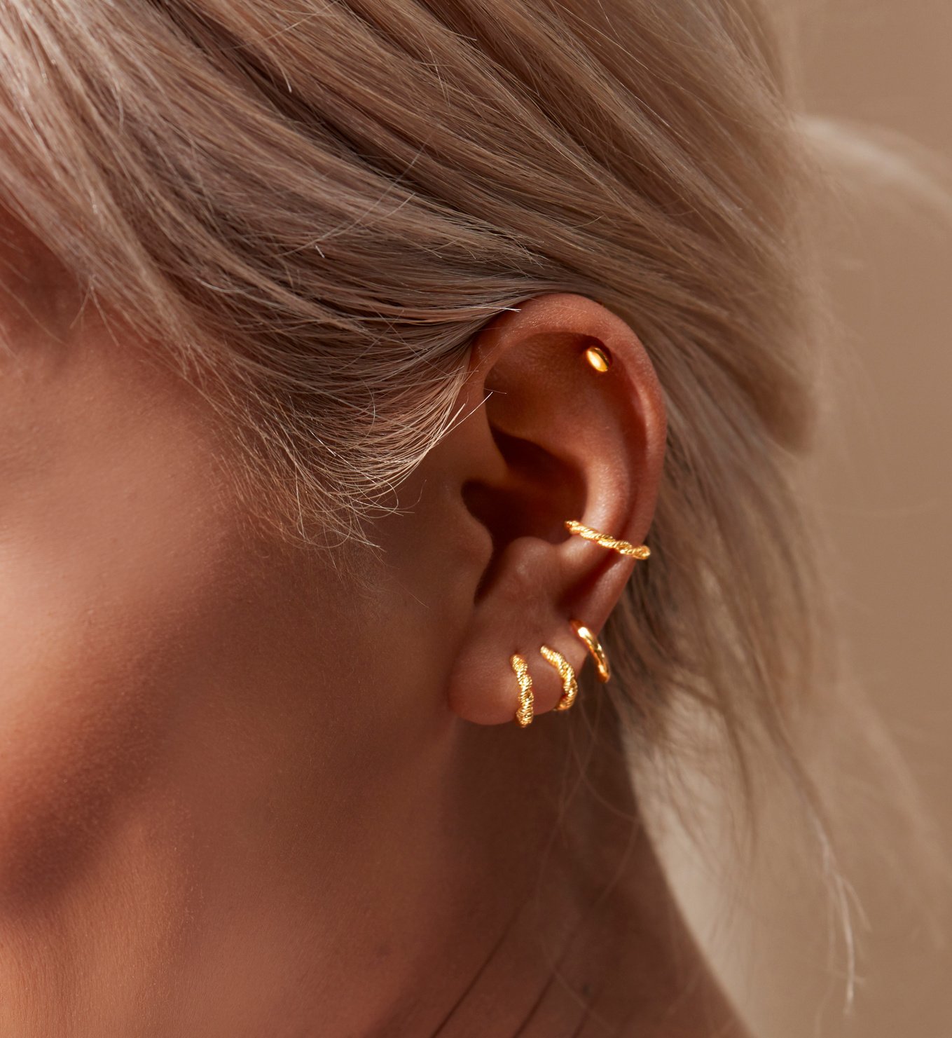 Siren Muse Single Mini Huggie Earring in 18k Gold Vermeil on Sterling ...