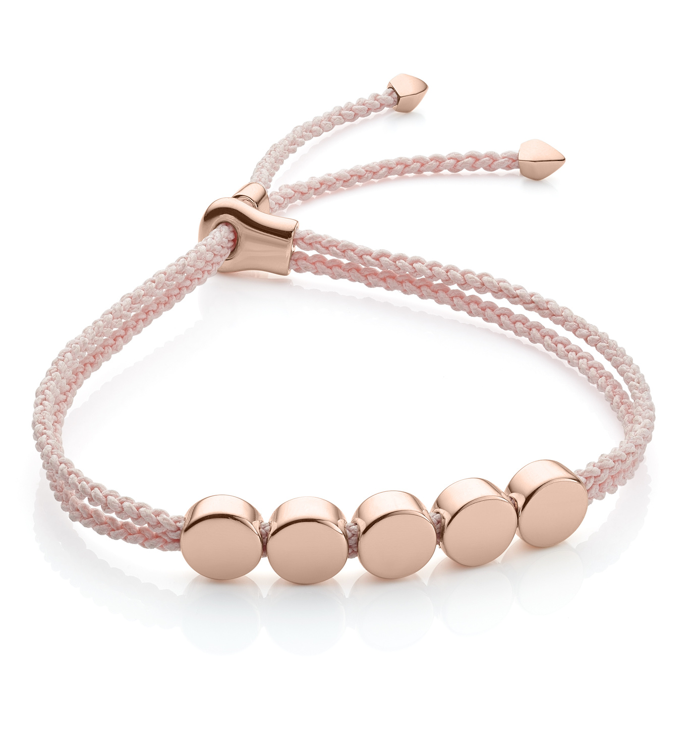 Linear Bead Friendship Bracelet in 18ct Rose Gold Vermeil on Sterling ...
