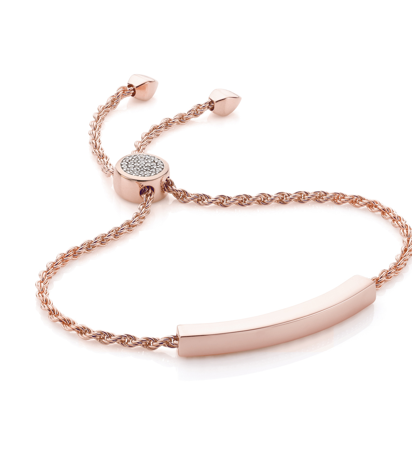Linear Diamond Toggle Chain Bracelet in 18ct Rose Gold Vermeil on ...