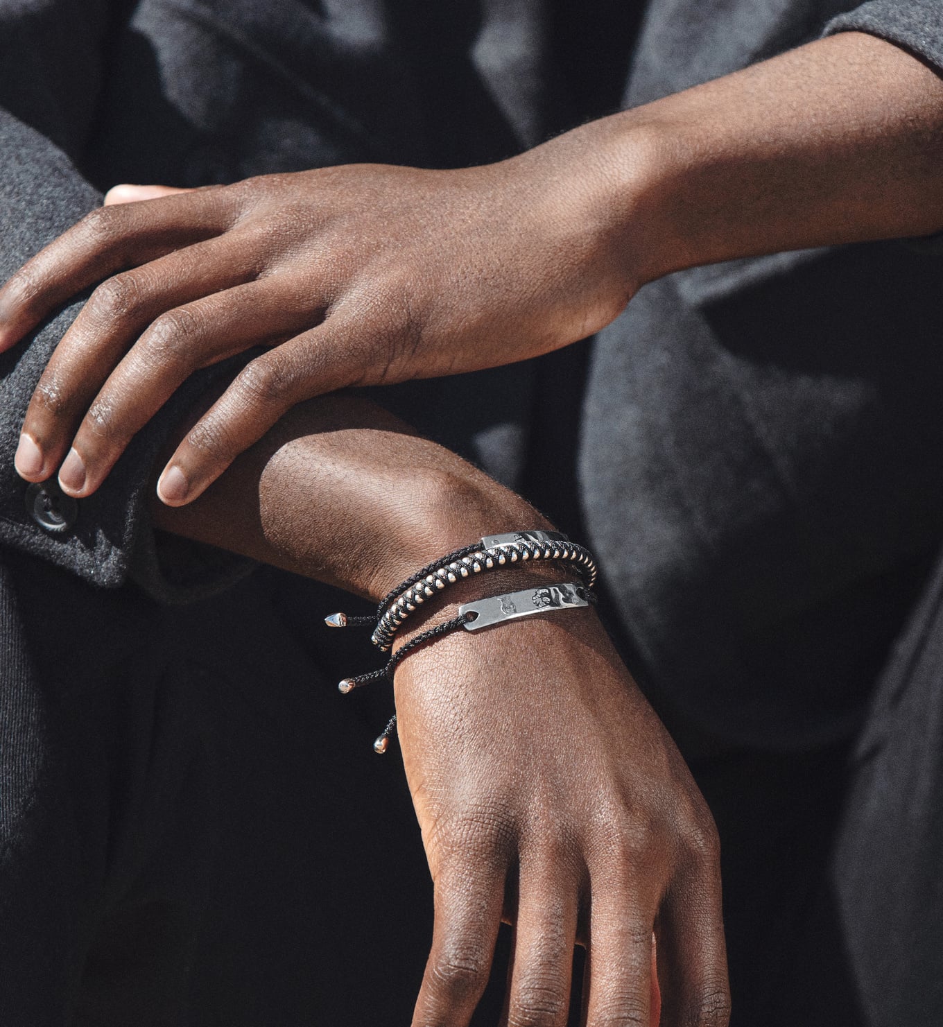 Rio Friendship Bracelet in Sterling Silver - Black | Jewellery by ...