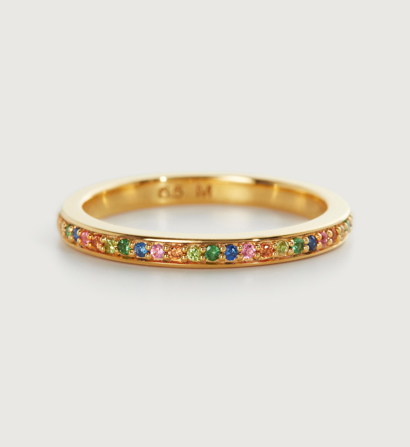 Multi Gemstone Eternity Ring 2mm in 18k Gold Vermeil on Sterling Silver ...
