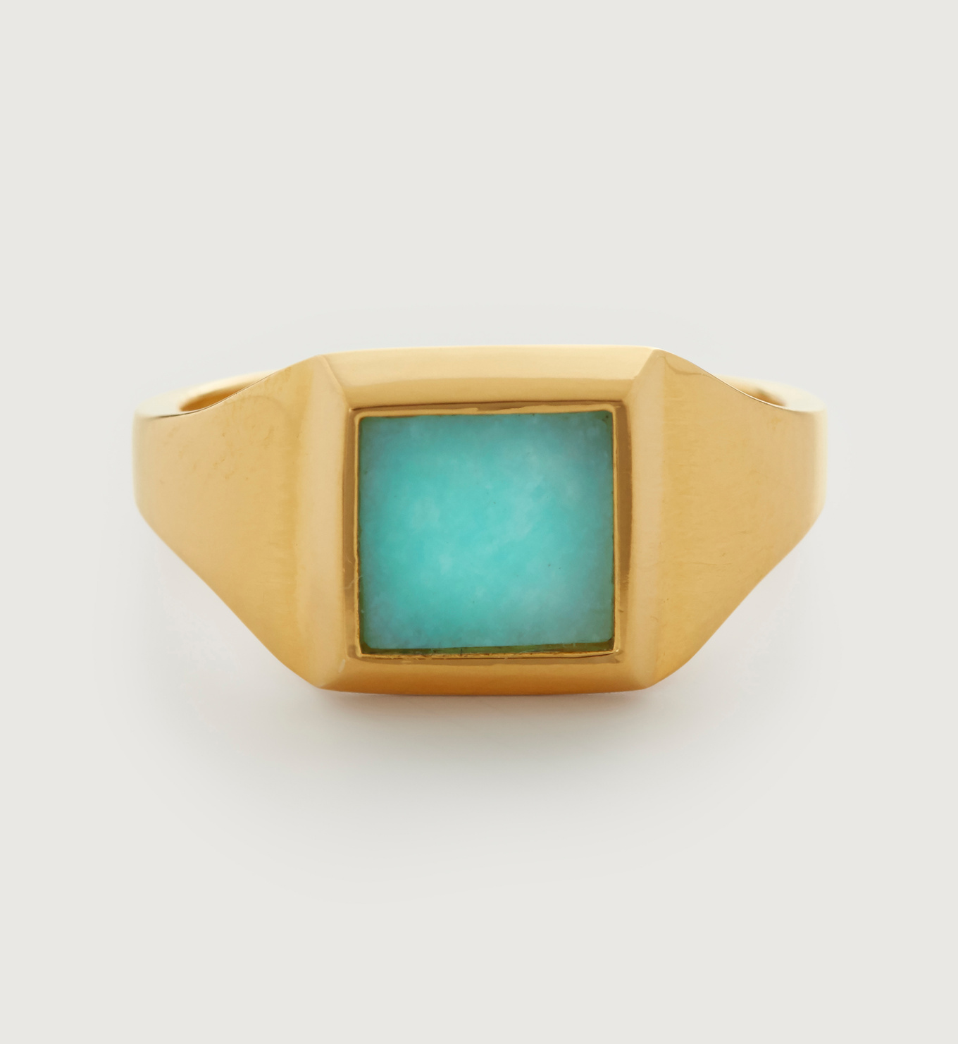 Signature Signet Gemstone Ring in 18ct Gold Vermeil on Sterling Silver ...