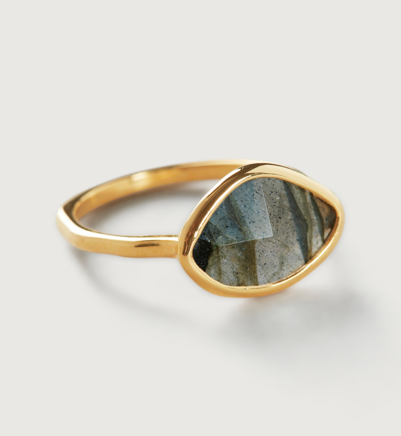 Petal Ring in 18k Gold Vermeil on Sterling Silver and Labradorite ...