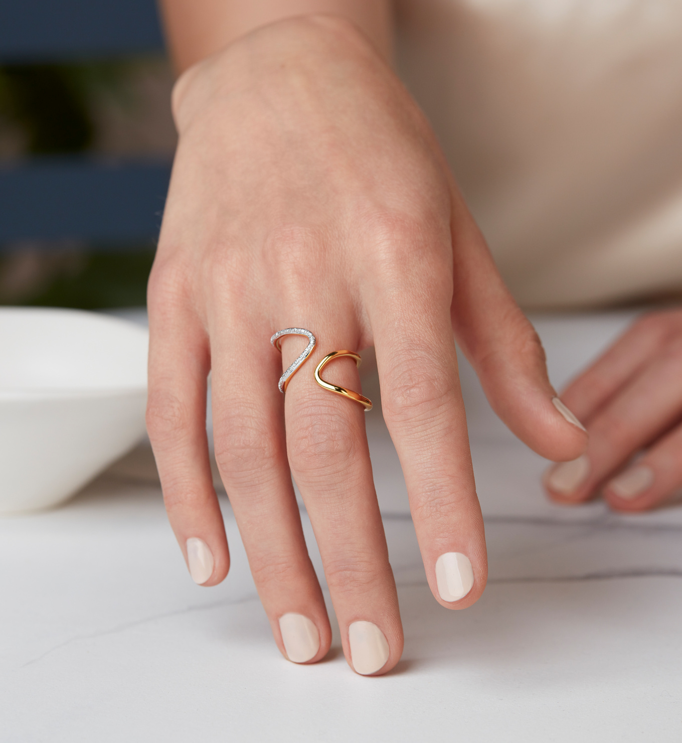 Riva Open Wrap Ring in 18ct Rose Gold Vermeil On Sterling Silver and ...