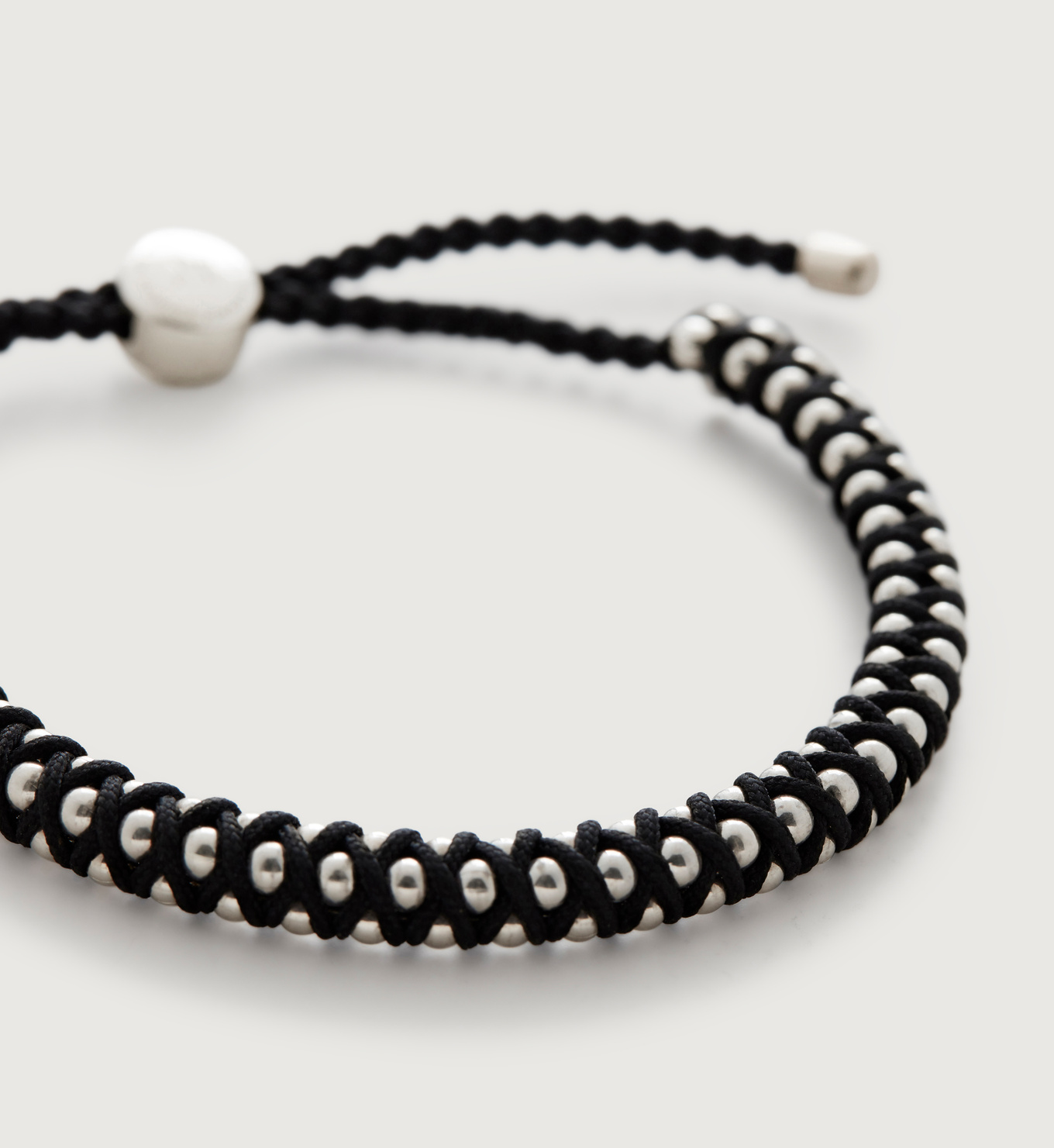 Rio Friendship Bracelet in Sterling Silver - Black | Jewellery by ...