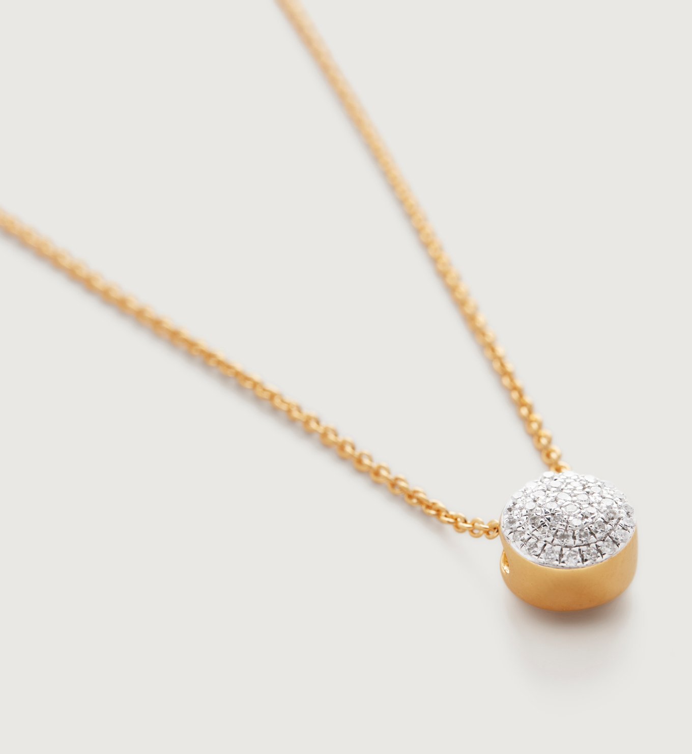 Fiji Button Diamond Necklace Adjustable 43cm/17' in 18k Gold Vermeil on ...