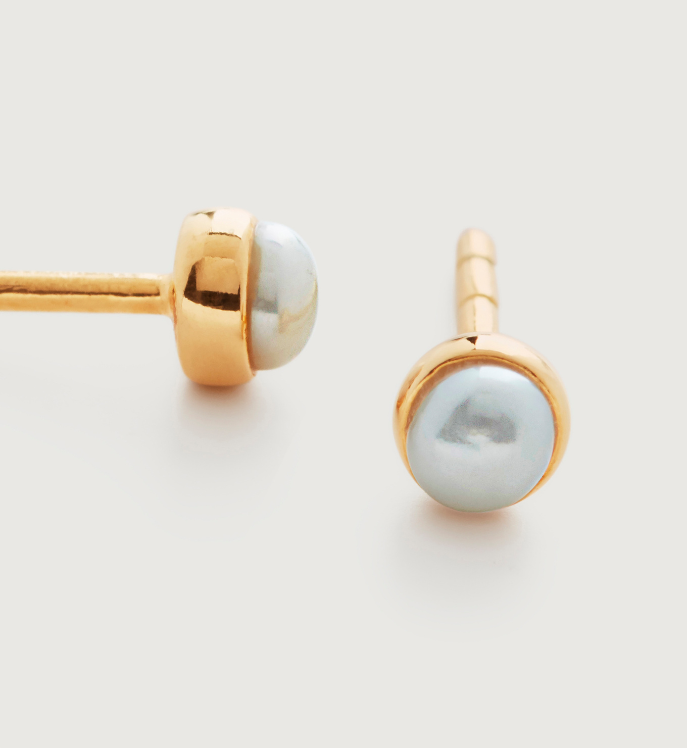 Mini Pearl Stud Gold Earrings