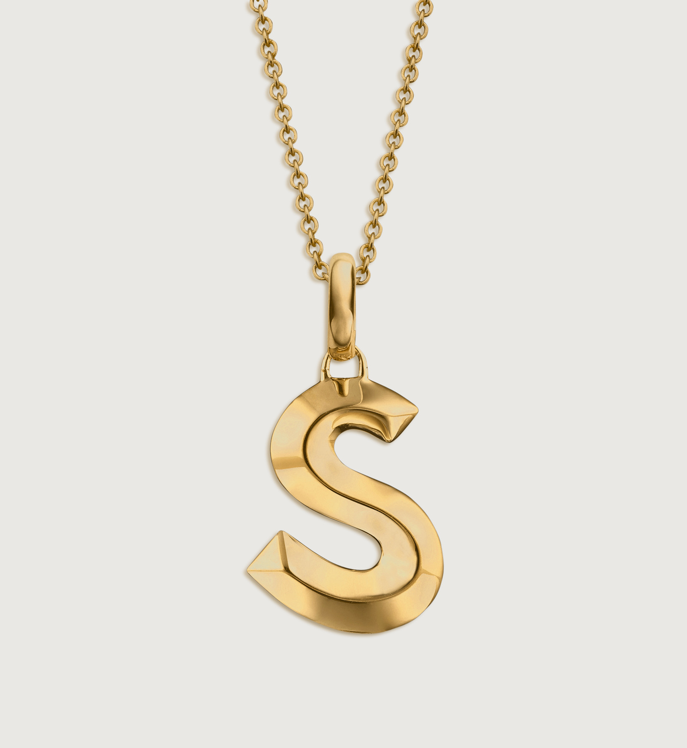 Alphabet S Pendant Charm in 18ct Gold Vermeil on Sterling Silver ...