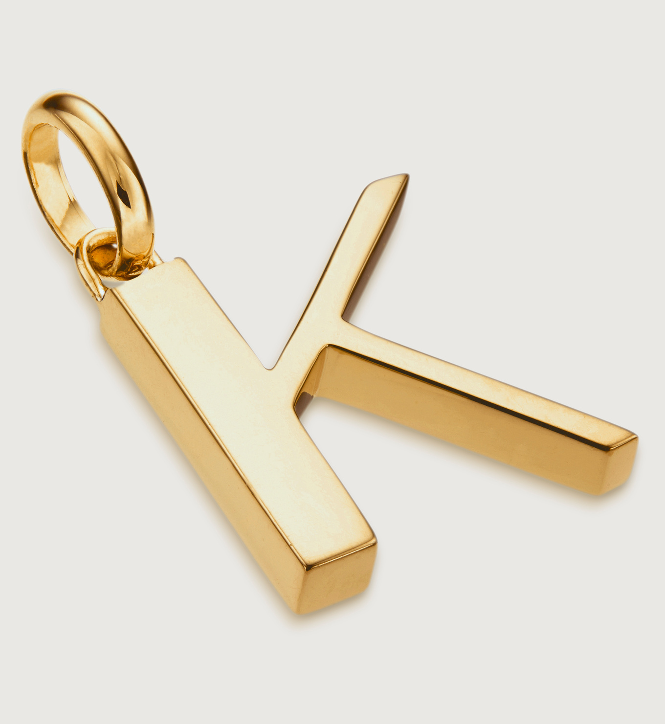Alphabet K Pendant Charm in 18ct Gold Vermeil on Sterling Silver ...