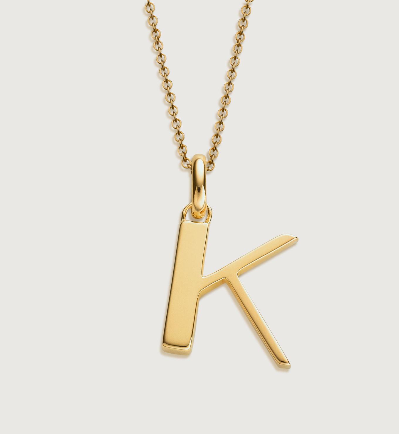 Alphabet K Pendant Charm in 18ct Gold Vermeil on Sterling Silver ...