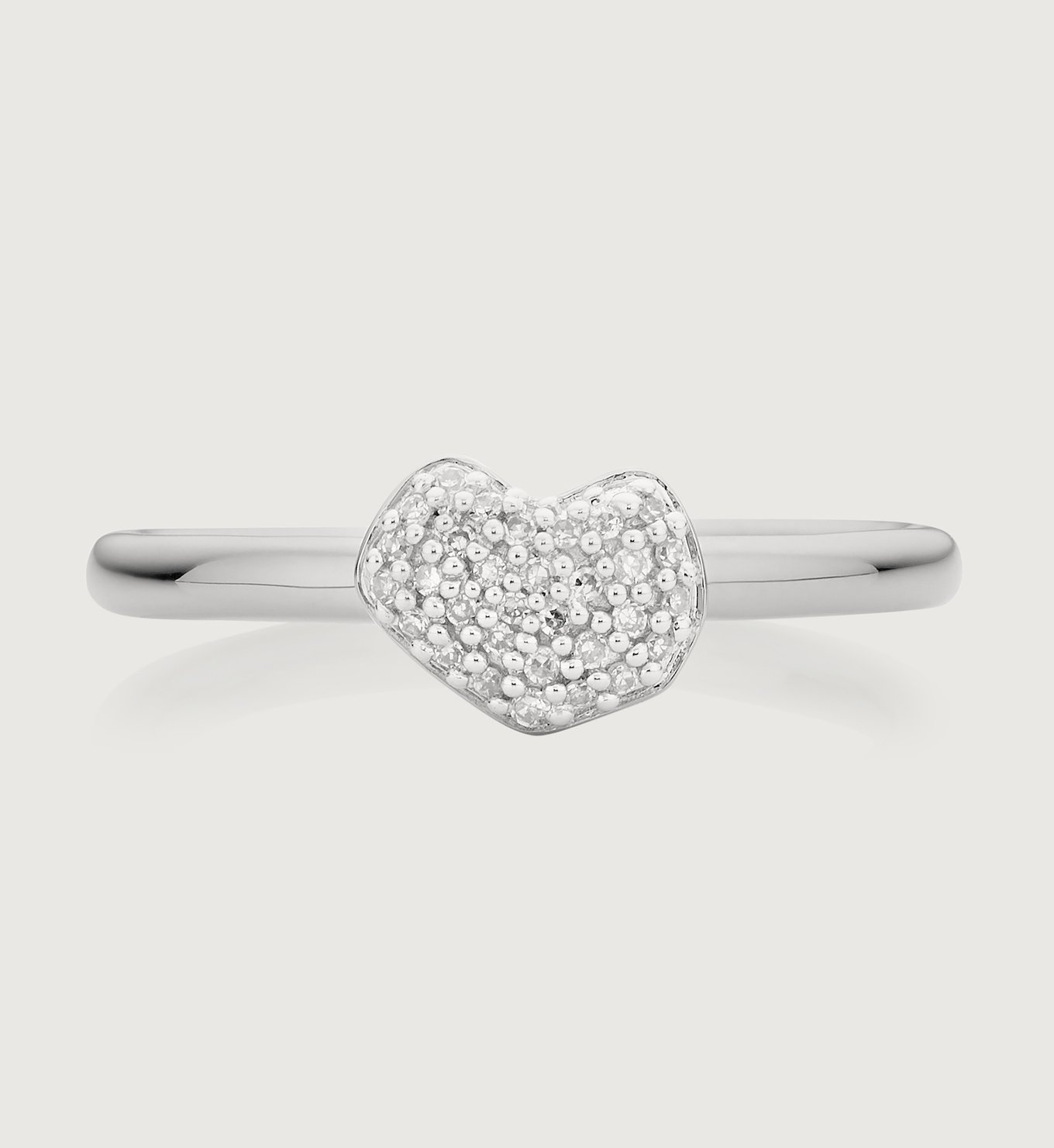 Nura Mini Heart Ring in Sterling Silver and Diamond | Jewellery by ...