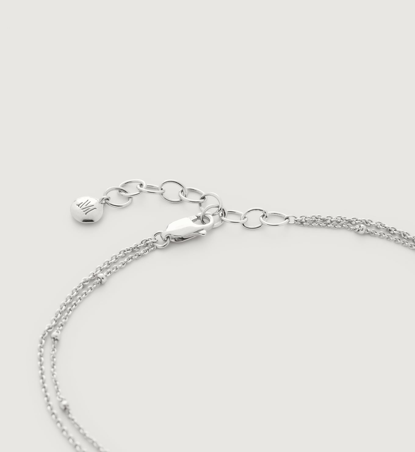 Beaded Double Chain Anklet in Sterling Silver | Jewellery by Monica Vinader