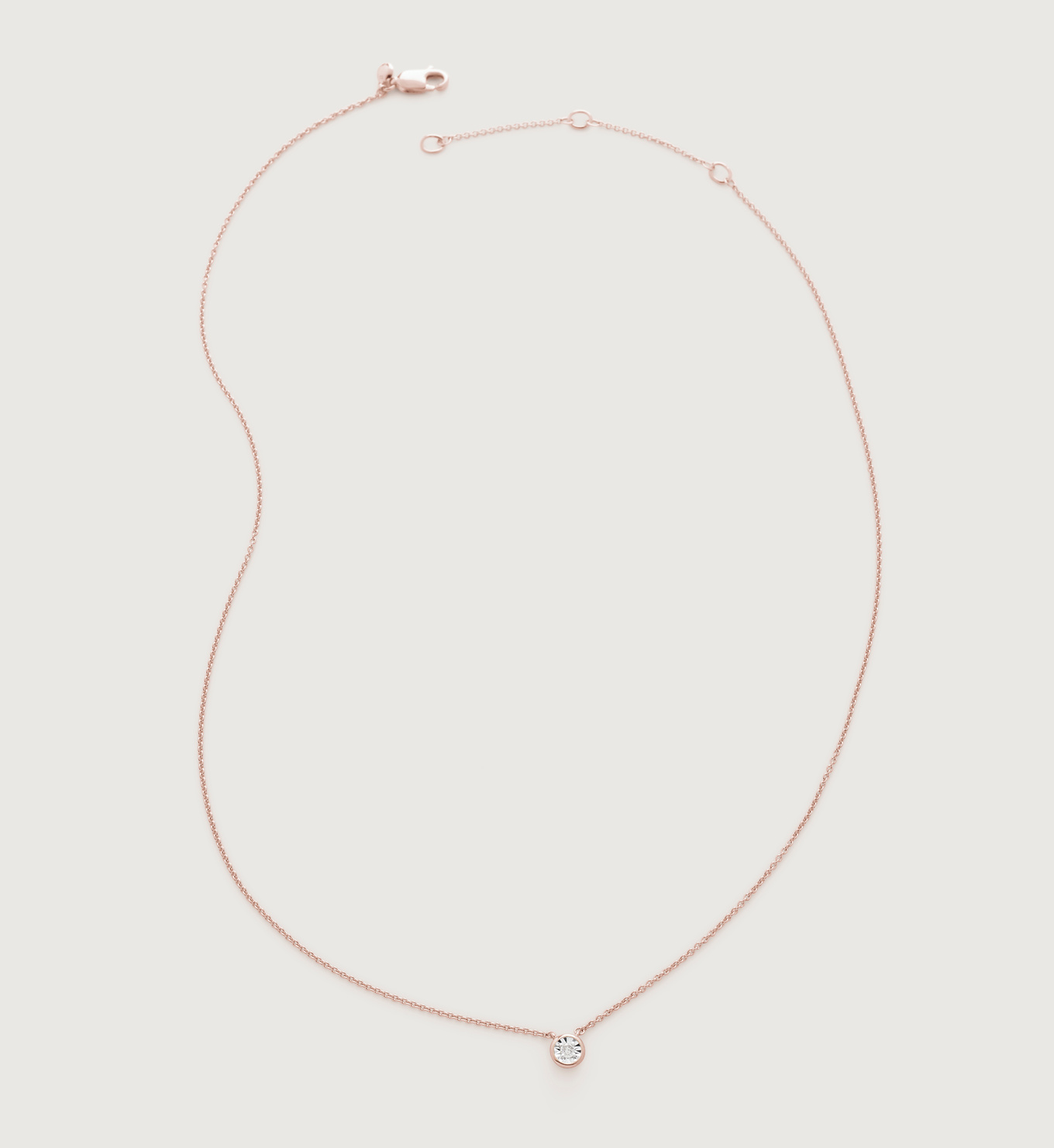 Diamond Essential Chain Necklace Adjustable 41-46cm/16-18' in 18k Rose ...