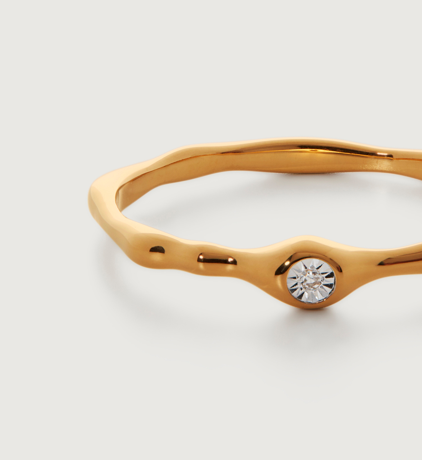Siren Mini Diamond Stacking Ring in 18k Gold Vermeil on Sterling Silver ...