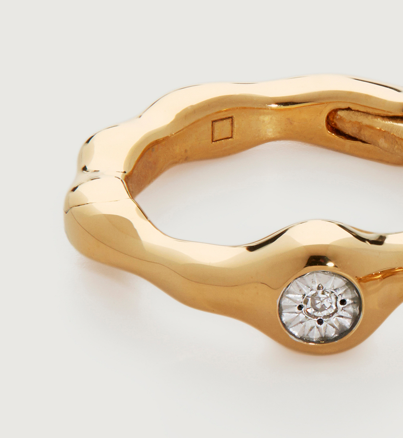 Siren Diamond Single Huggie Earring in 18ct Gold Vermeil on Sterling ...