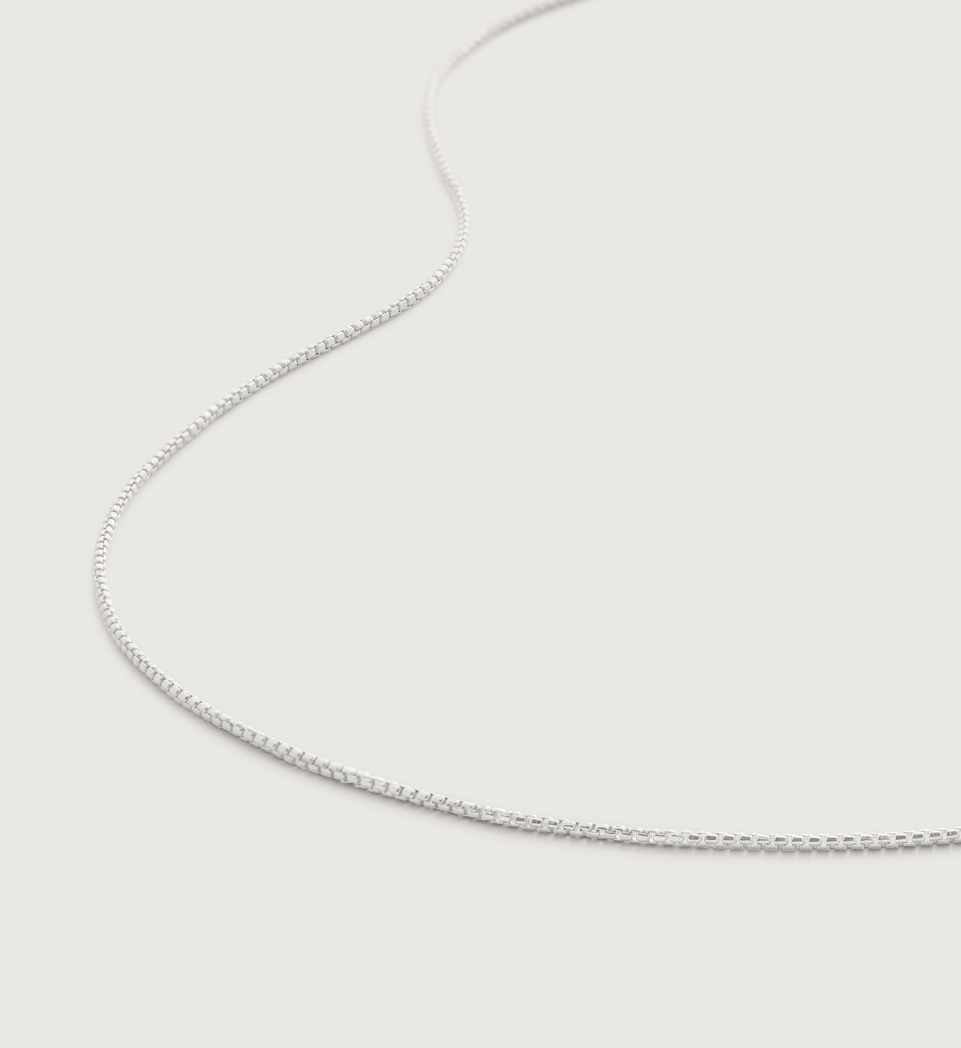 Fine Oval Box Chain Necklace adjustable 46cm/18' in Sterling Silver ...