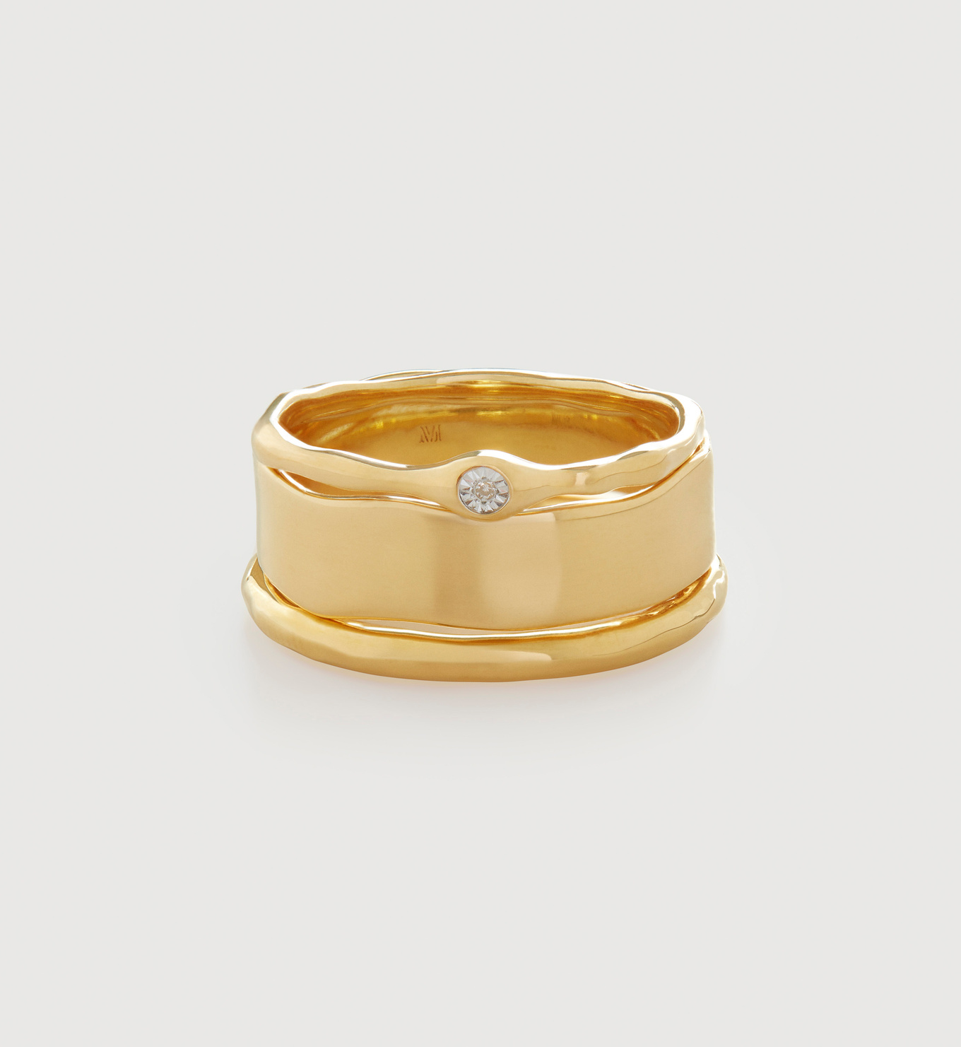 Siren Muse, Mini Diamond and Hammered Ring Stack | Jewellery Sets ...