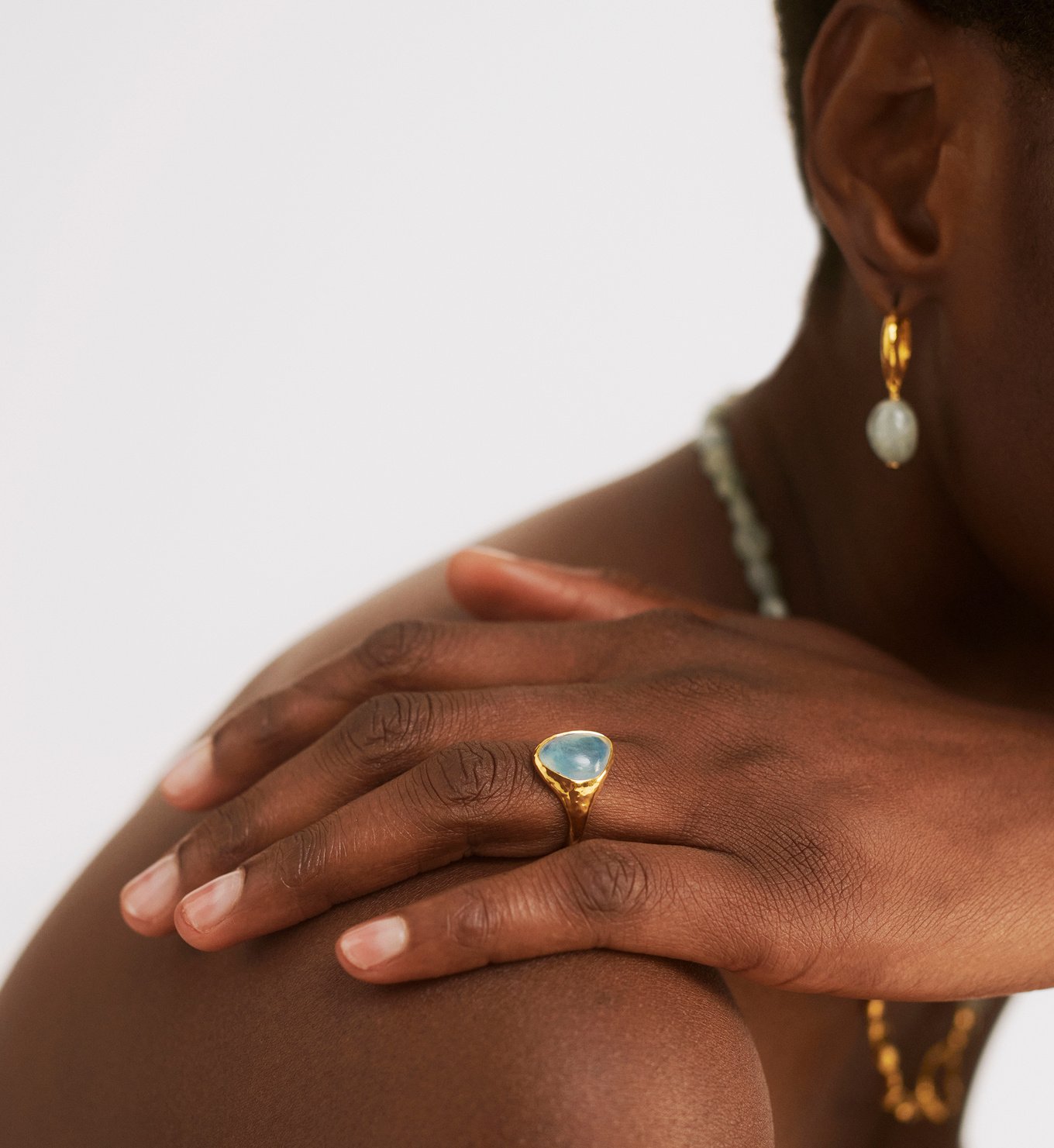 Rio Gemstone Ring in 18k Gold Vermeil on Sterling Silver and Aquamarine ...