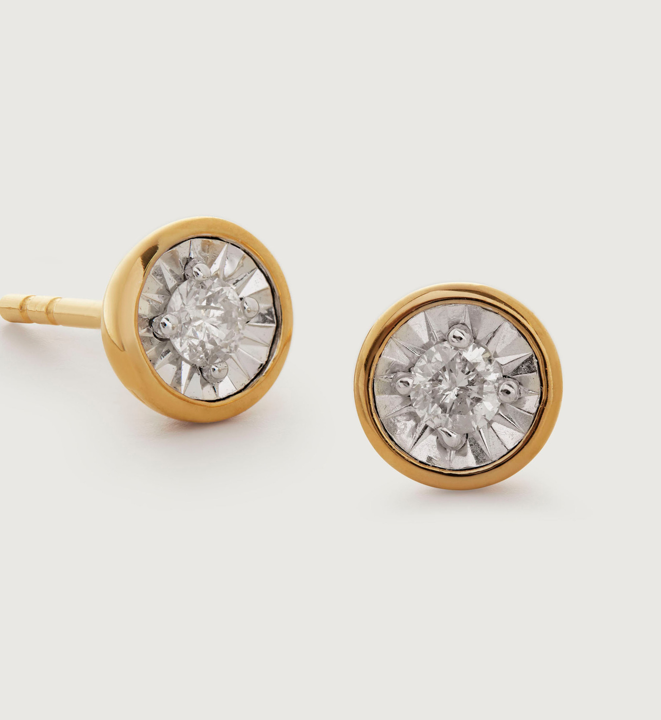 Diamond Essential Large Stud Earrings in 18k Gold Vermeil on Sterling ...