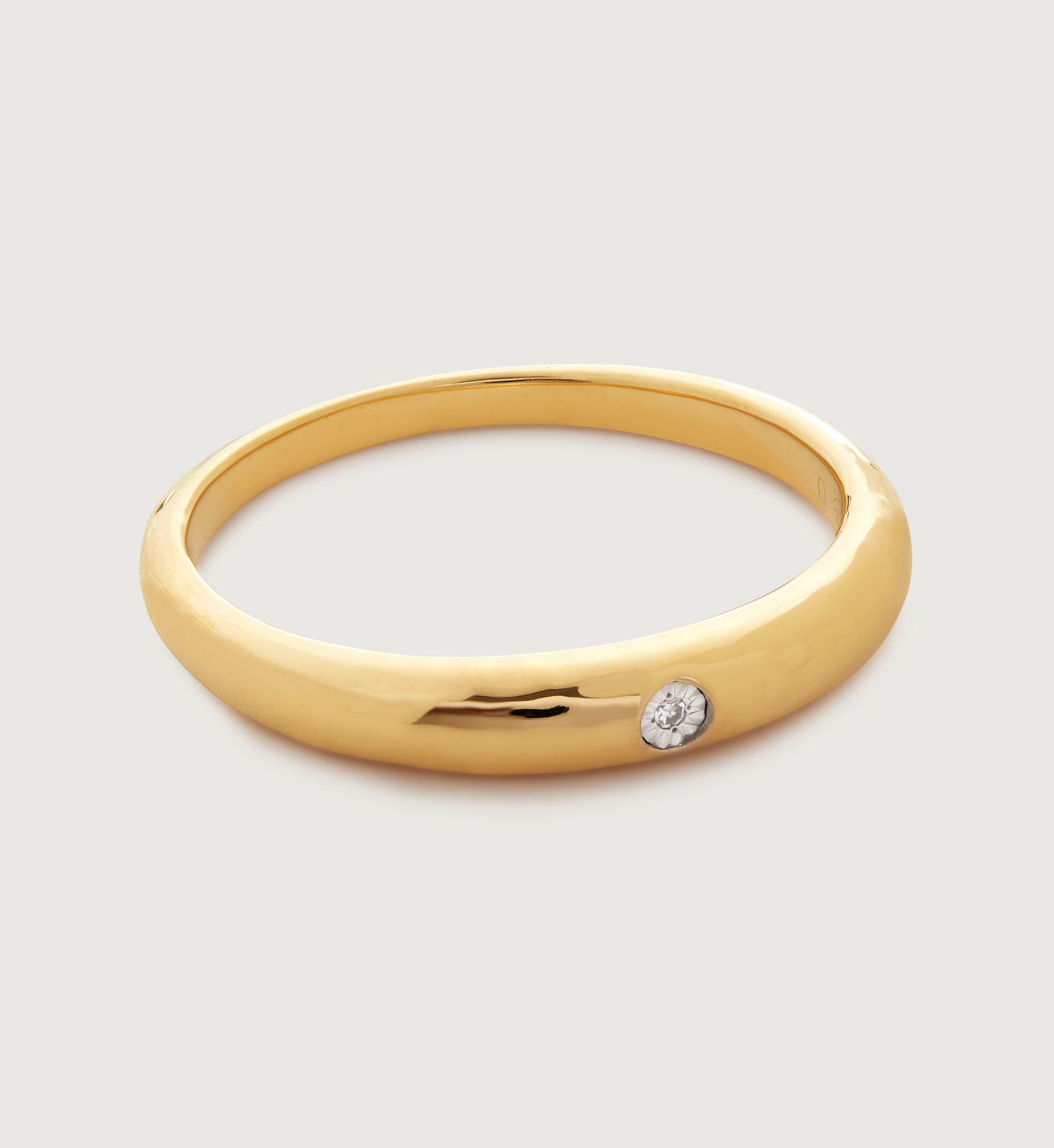 Deia Mini Diamond Ring in 18k Gold Vermeil on Sterling Silver and ...