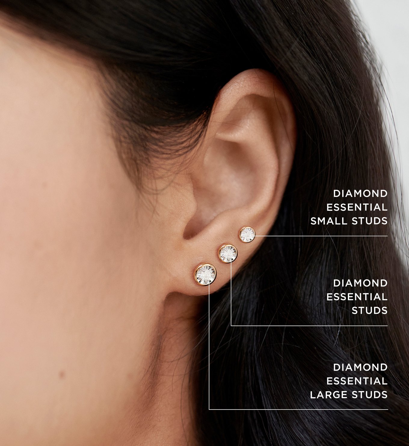 Diamond Essential Large Stud Earrings in 18k Gold Vermeil on Sterling ...