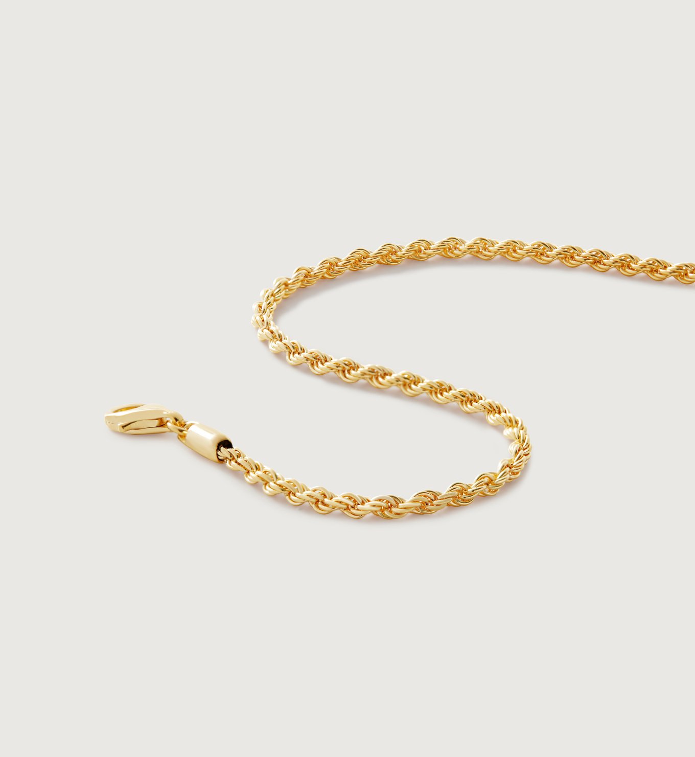 Rope Chain Bracelet in 18k Gold Vermeil on Sterling Silver | Jewellery ...