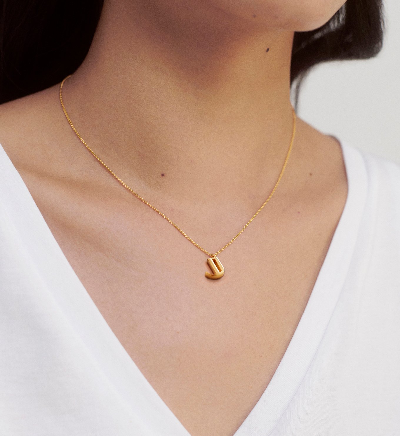 Initial J Necklace Adjustable 41-46cm/16-18' in 18k Gold Vermeil on ...