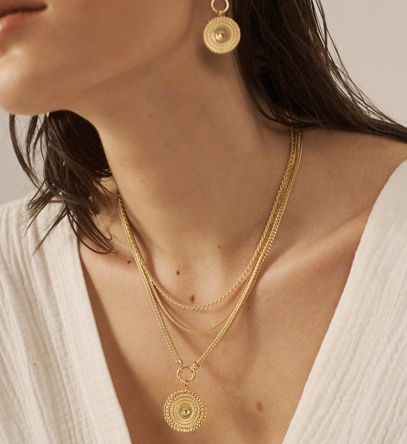 Juno Disc Pendant in 18k Gold Vermeil on Sterling Silver | Jewellery by ...