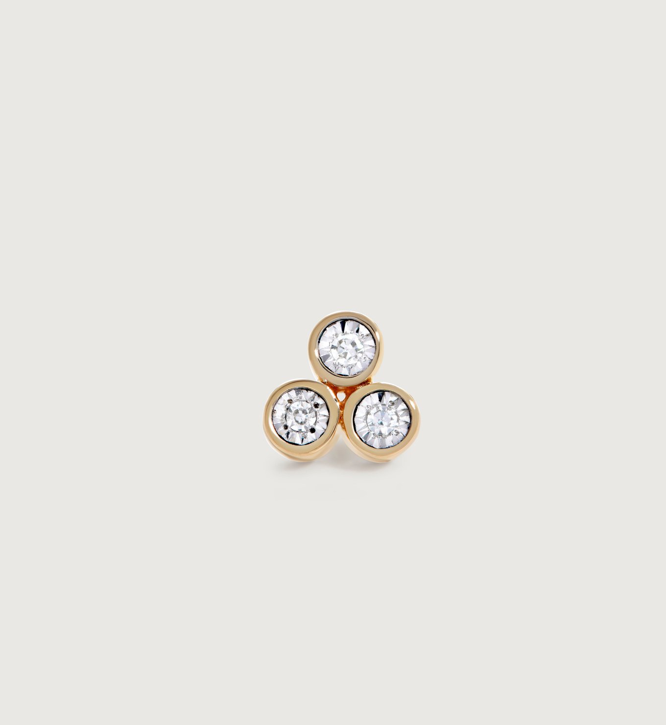 Diamond Cluster Single Labret Piercing Earring in 14k Solid Gold and ...
